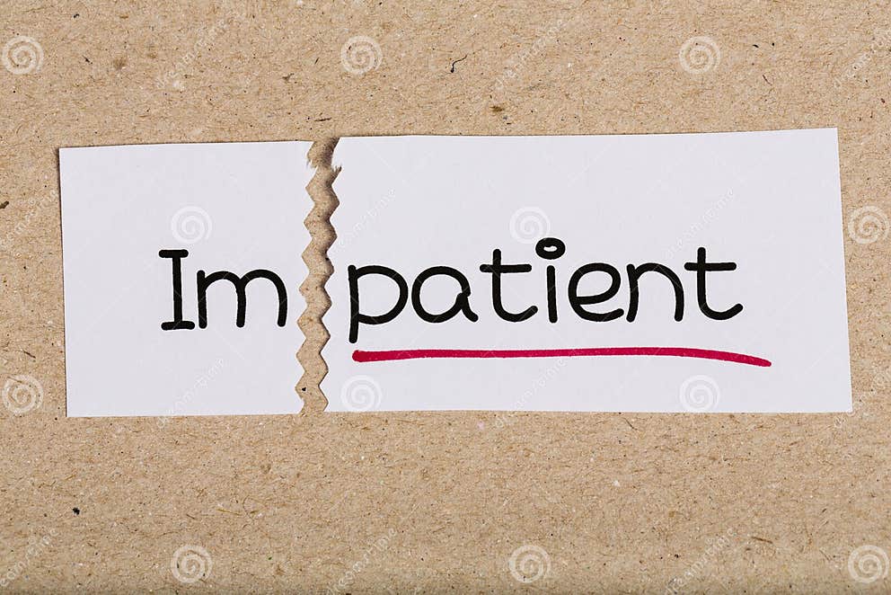 Assine Com O Impaciente Da Palavra Transformado No Paciente Imagem de ...
