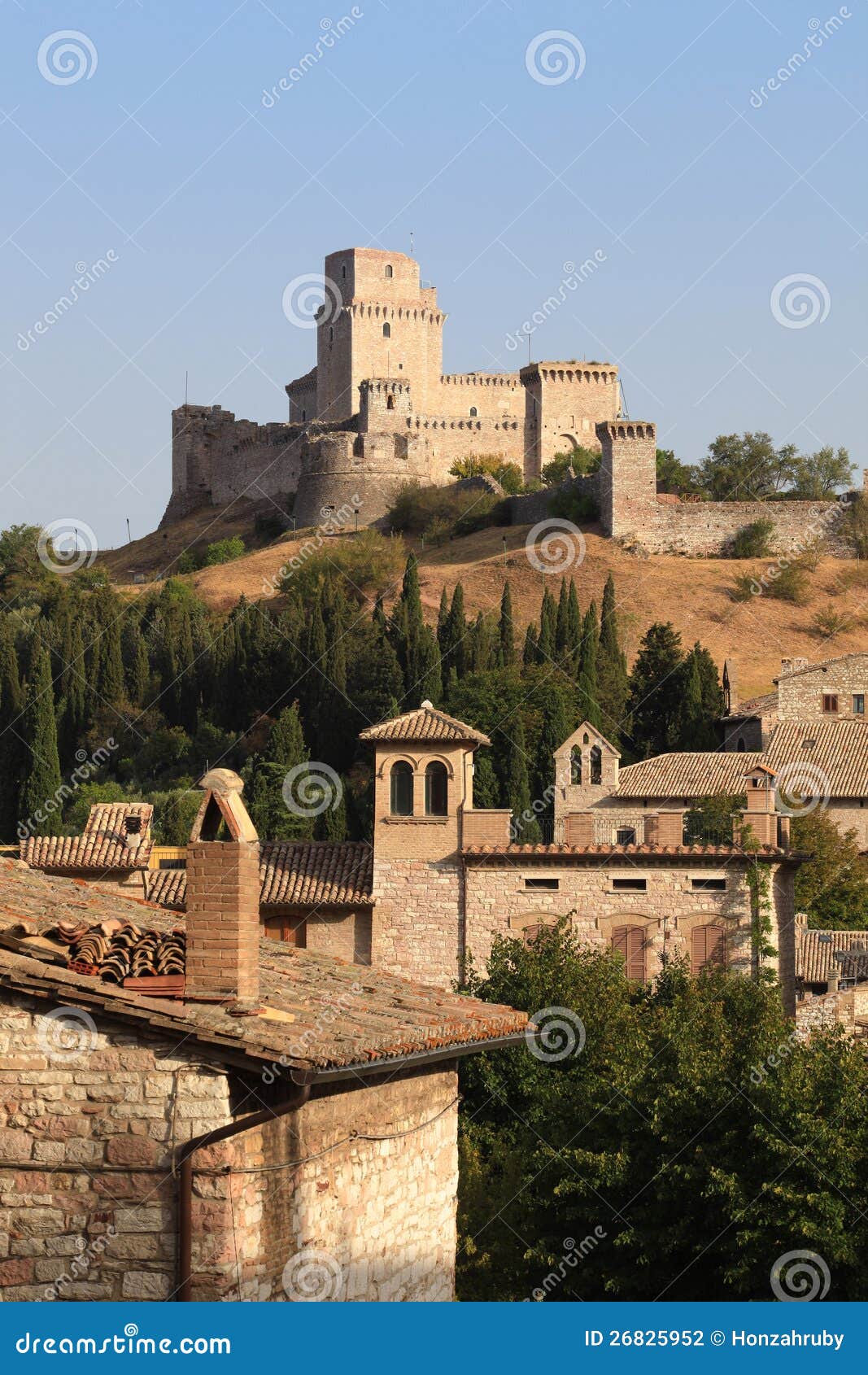 Assisi Castle, Umbria, Italy Stock Photo - Image of fortress, city ...