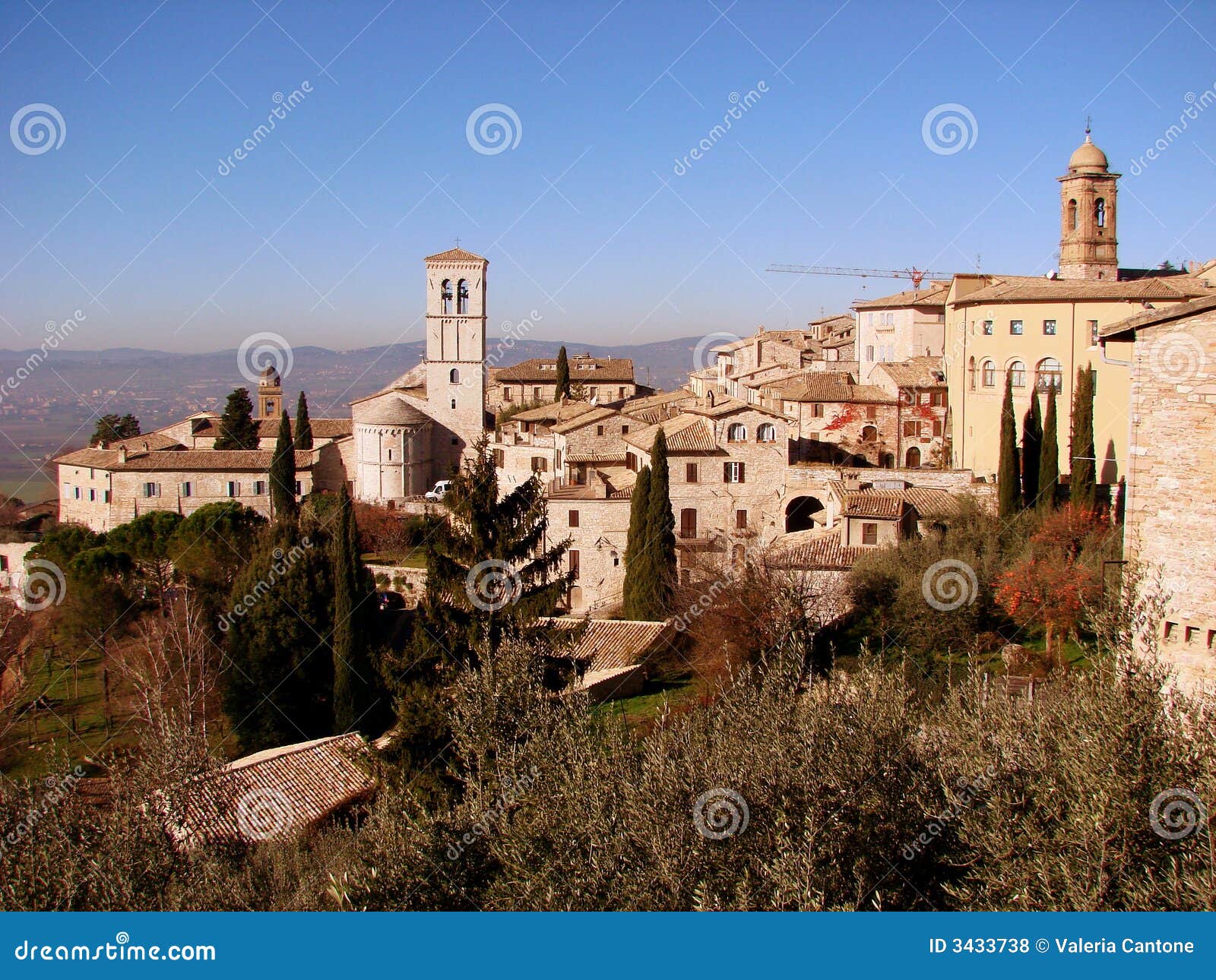 Assisi landscape stock photo. Image of hill, towers, brown - 3433738
