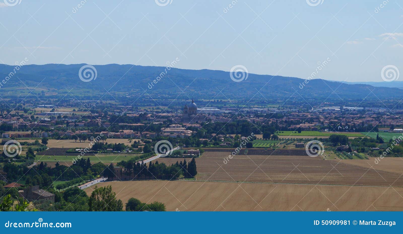 Assisi landscape. stock image. Image of church, countryside - 50909981