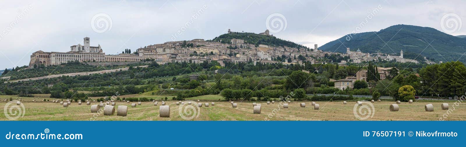 Assisi landscape stock image. Image of cathedral, cityscape - 76507191