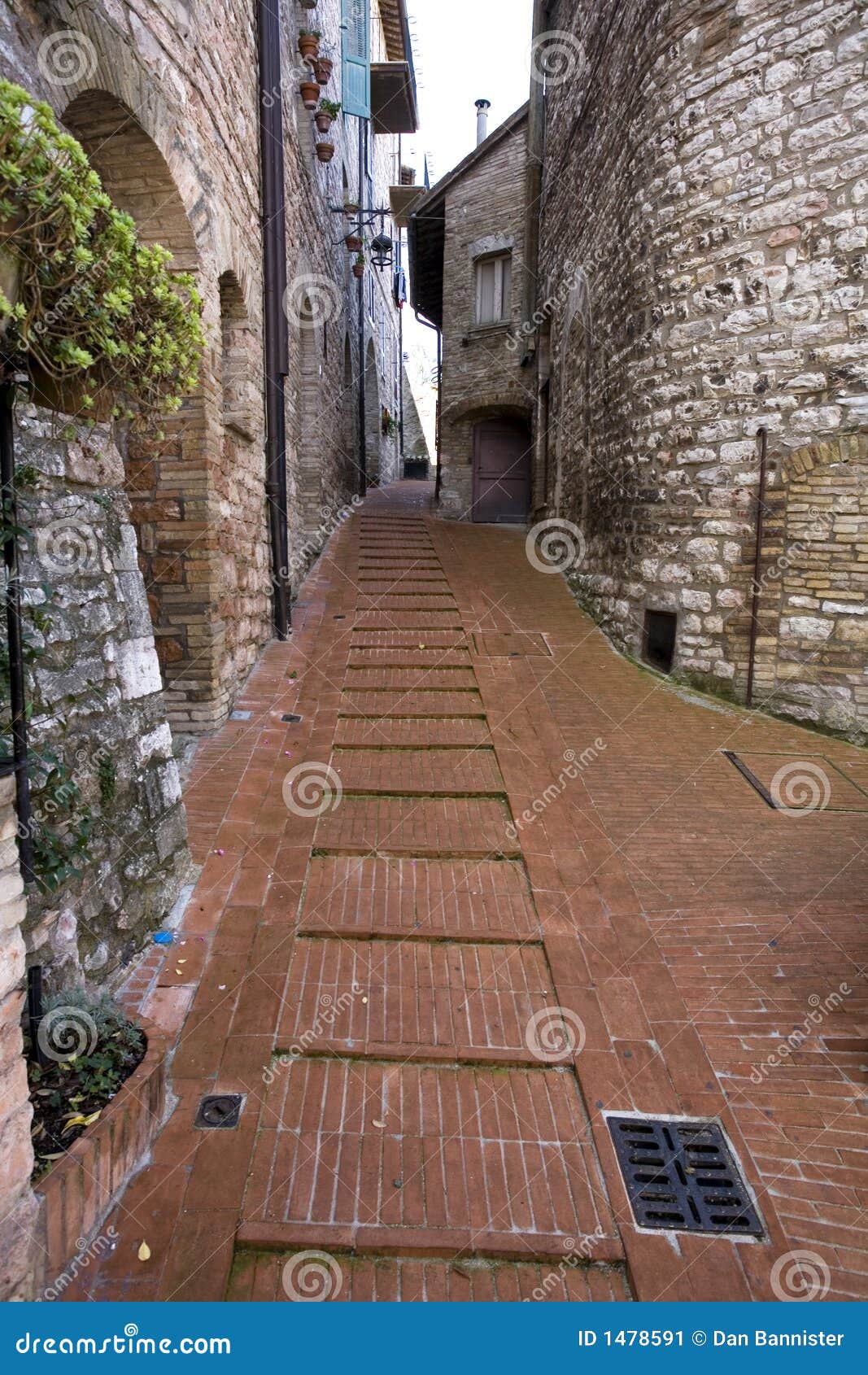 Assisi Streets stock image. Image of tile, stone, italy - 1478591