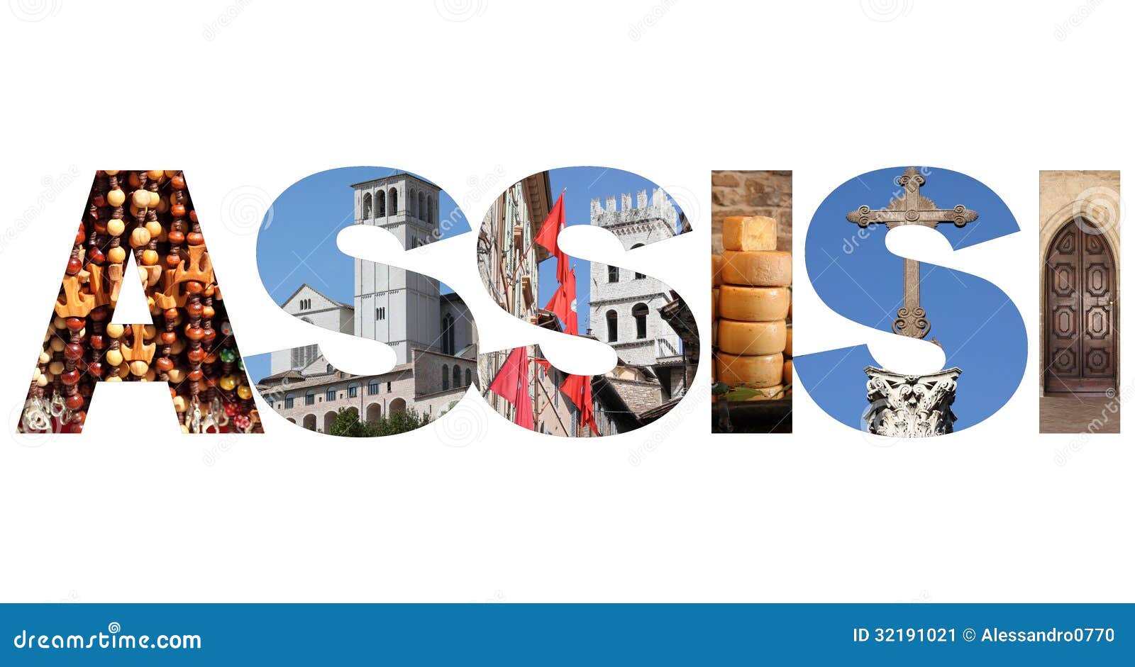 Assisi text stock image. Image of famous, colorful, major - 32191021