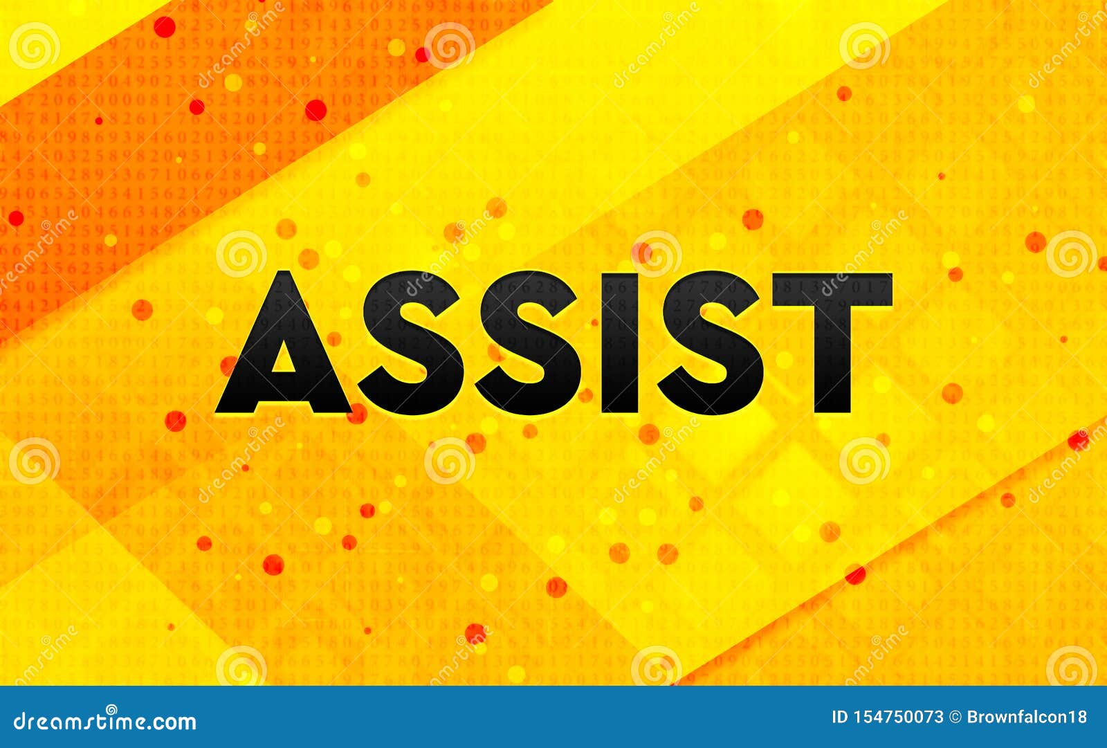 Assist Abstract Digital Banner Yellow Background Stock Illustration ...