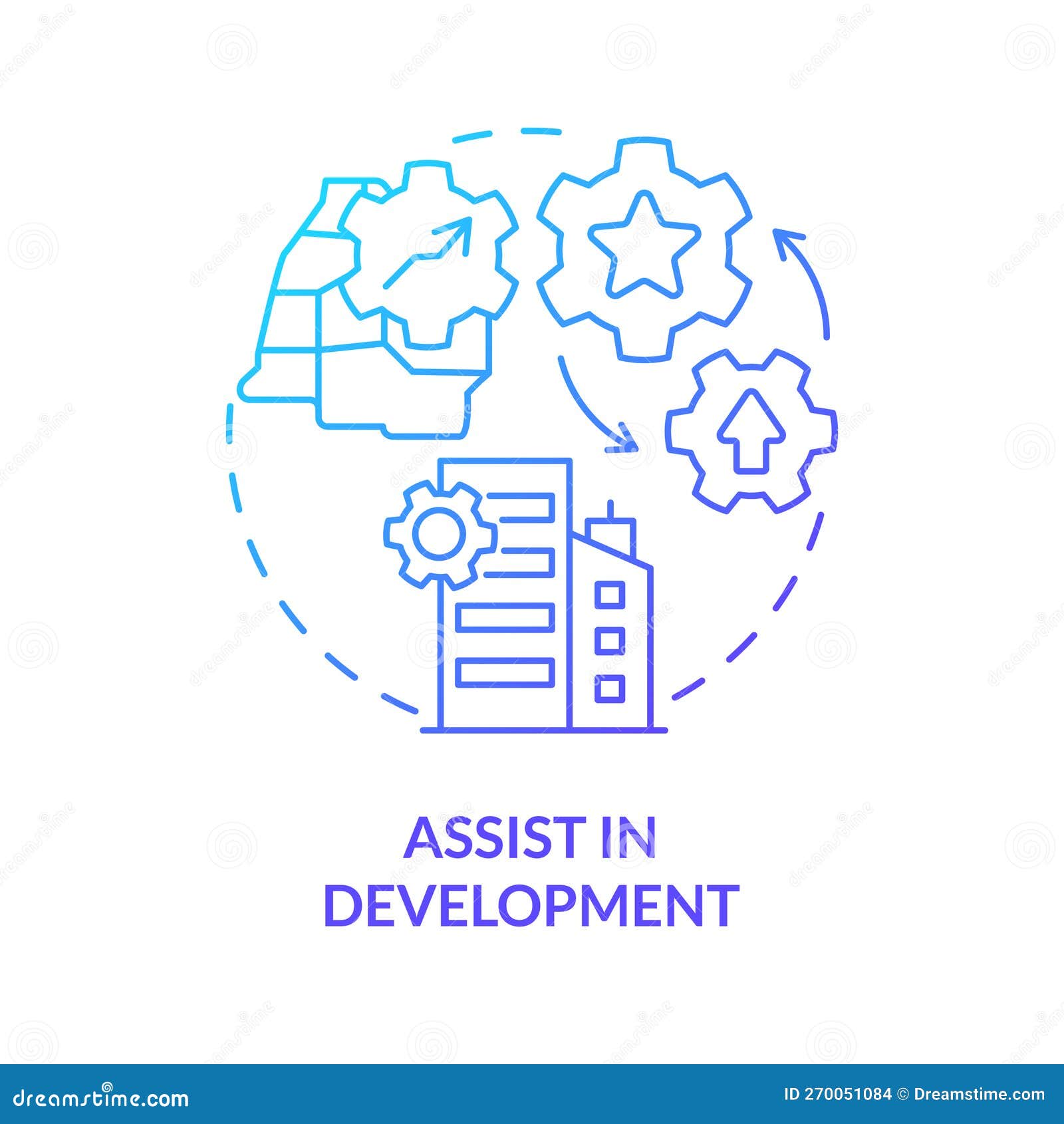 Assist in Development Blue Gradient Concept Icon Stock Vector ...