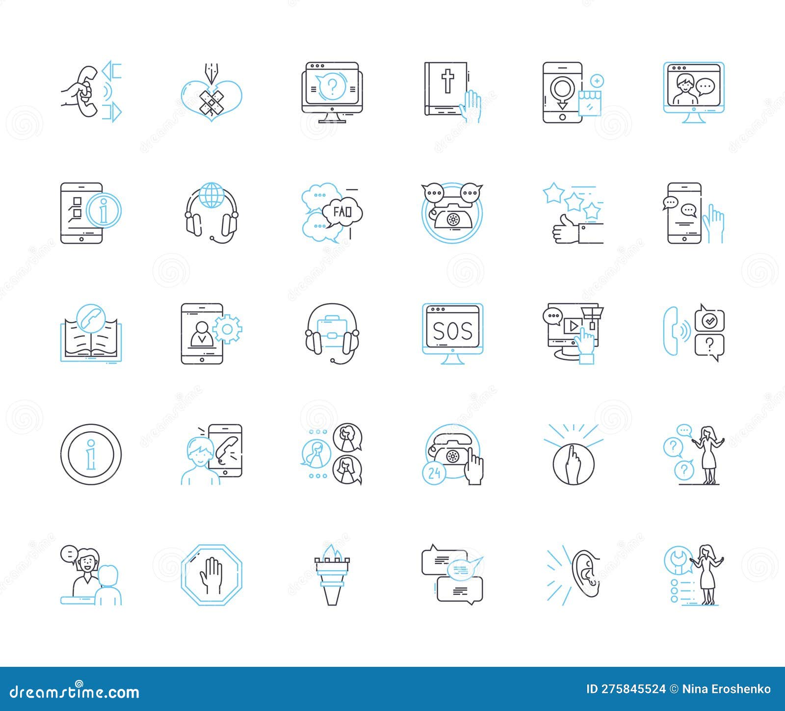 Assist Facilitate Linear Icons Set. Help, Support, Aid, Simplify ... Assist Facilitate Linear Icons Set. Help, Support, Aid, Simplify ...