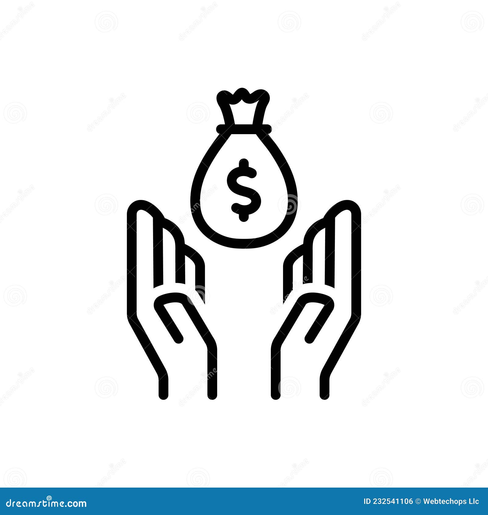 Black Line Icon for Assist, Help and Benefit Stock Illustration ...