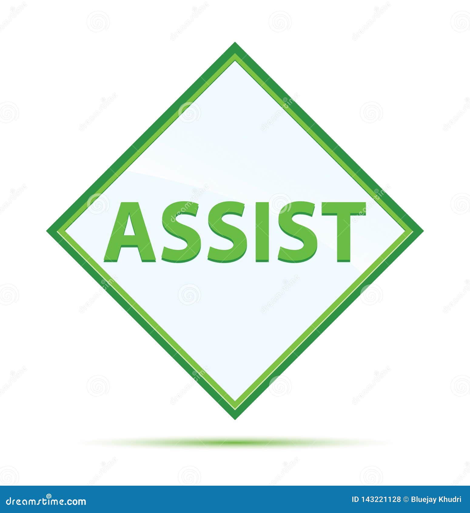 Assist Modern Abstract Green Diamond Button Stock Illustration ...