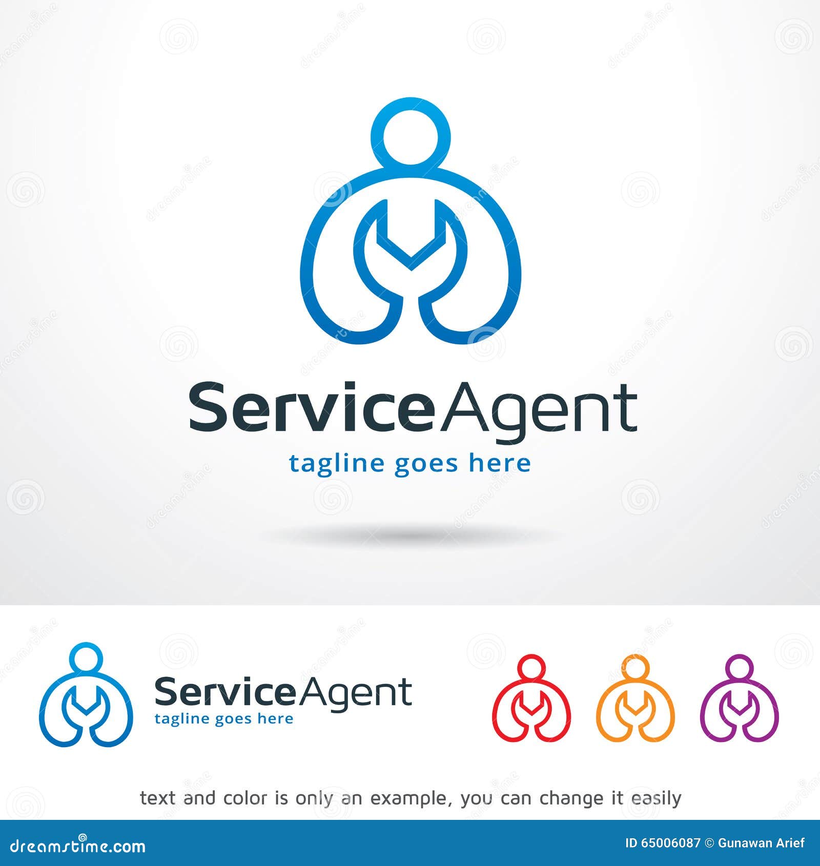 Assista L'agente Logo Template Design Vector Illustrazione Vettoriale ...