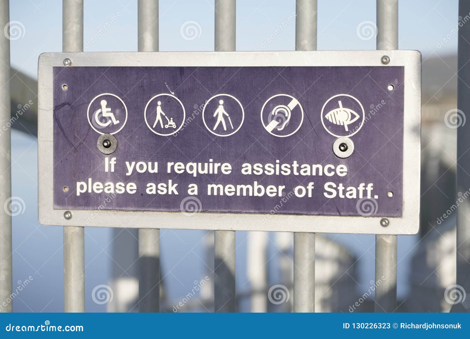 Assistance Aid Staff Help Sign for Disabled Blind Deaf Loop Induction ...