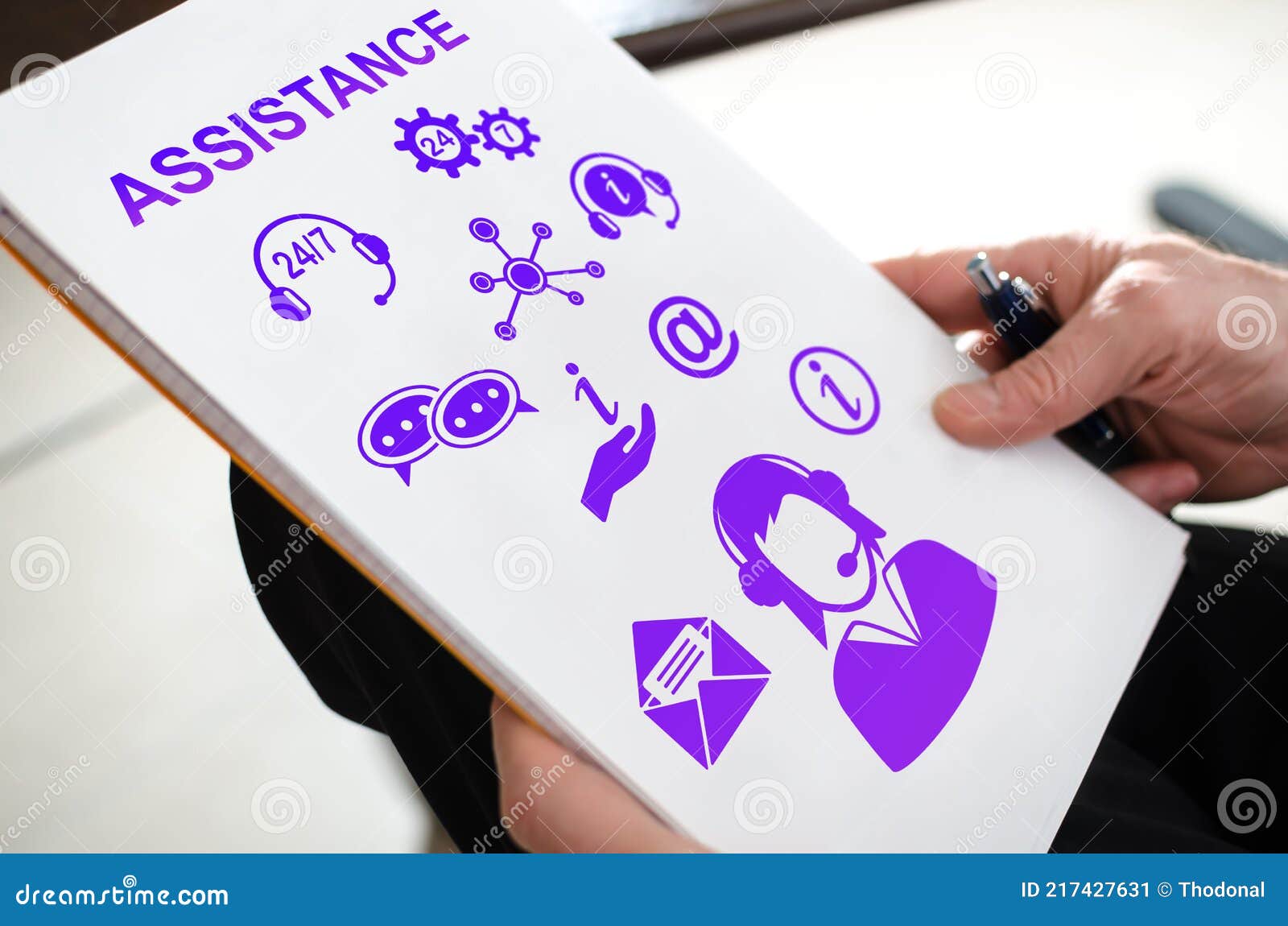 Assistance Concept on a Paper Stock Image - Image of marketing, service ...