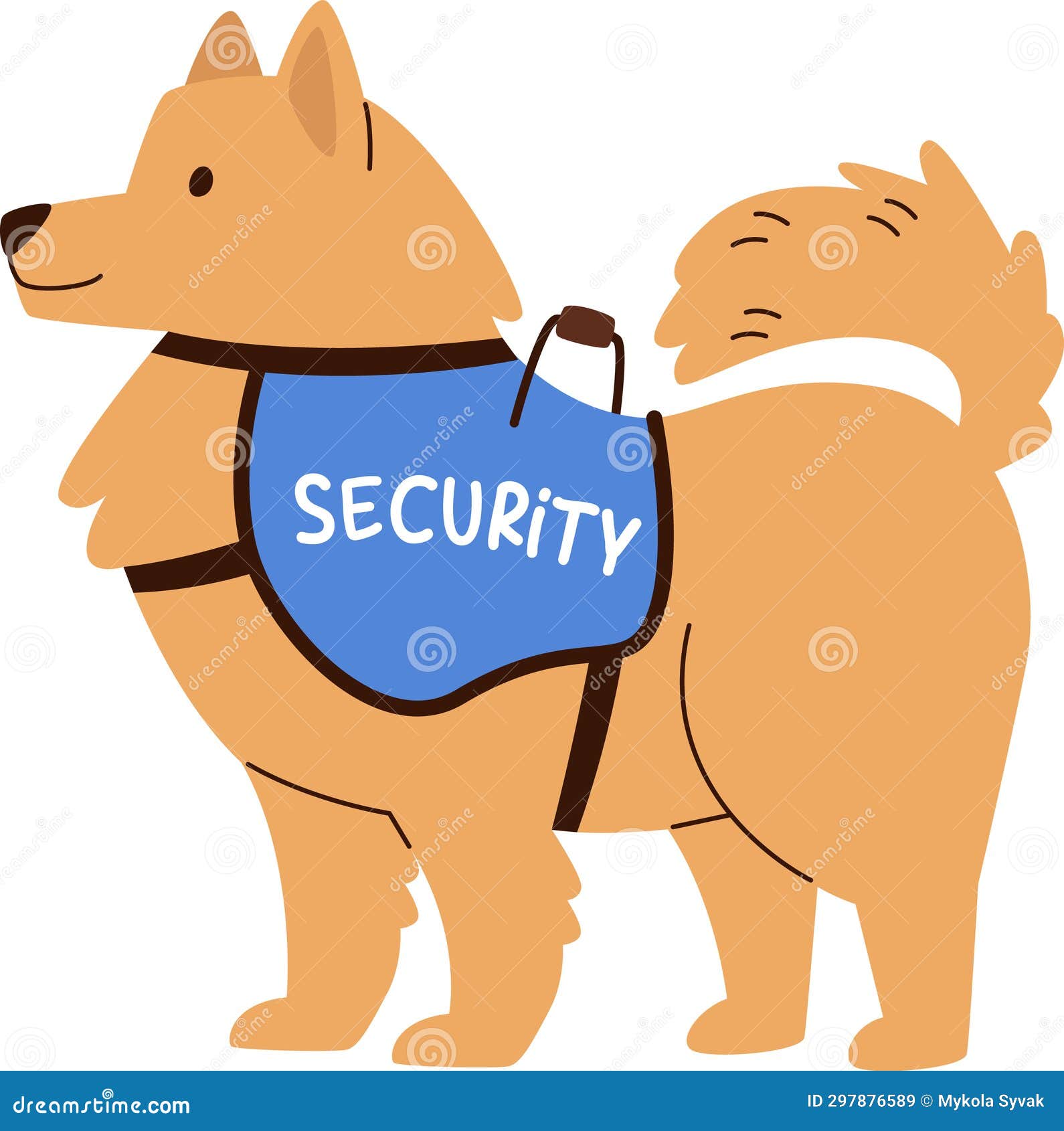 Assistance Dog Security stock vector. Illustration of isolated - 297876589