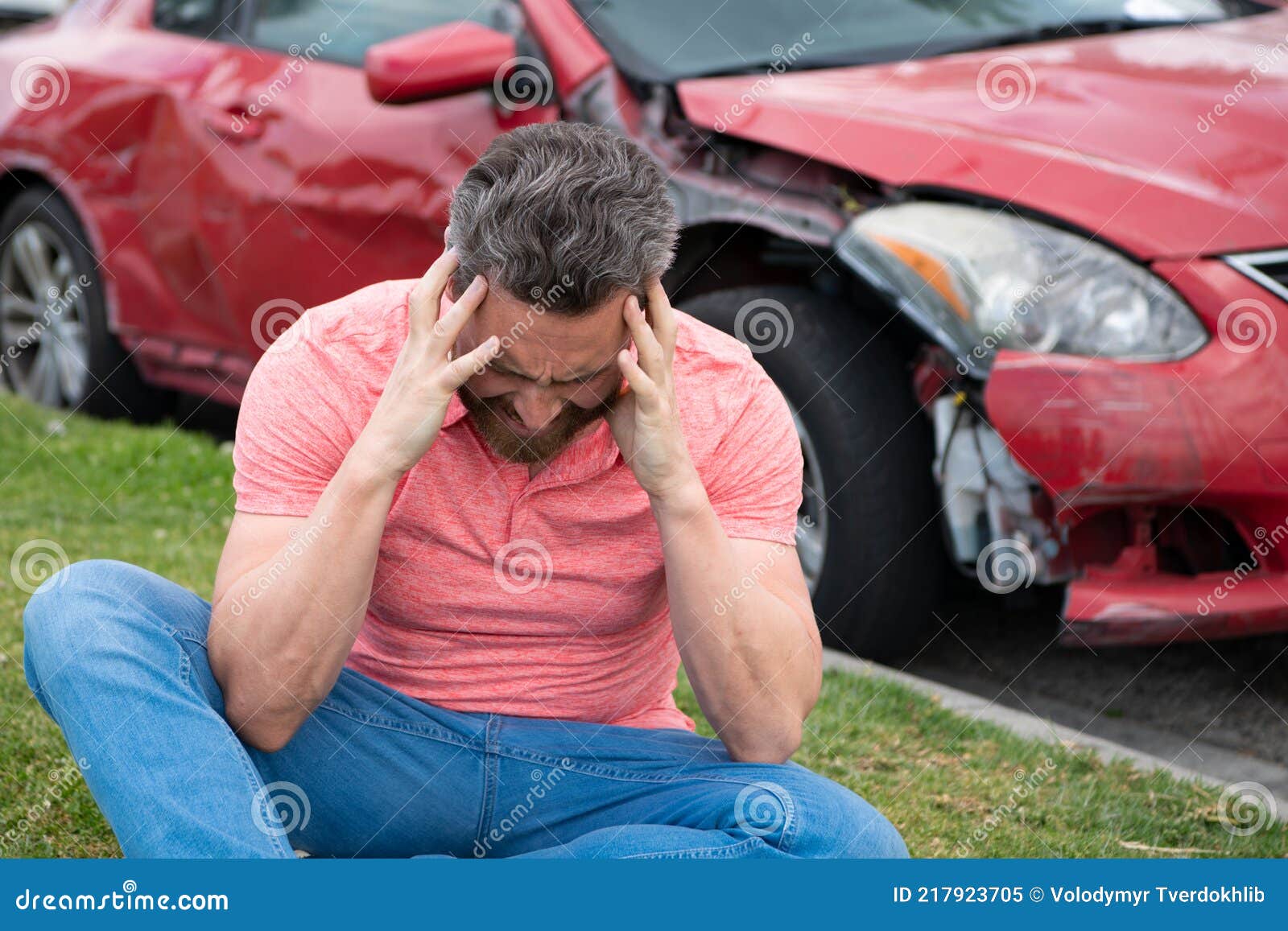 Assistance Driver Shocked. Road Trip Problems and Assistance Concepts ...