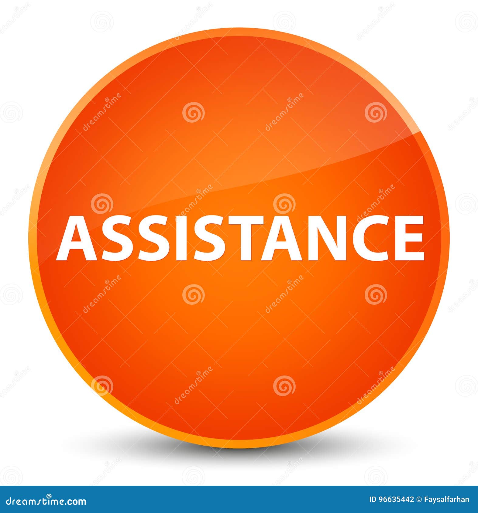 Assistance Elegant Orange Round Button Stock Illustration ...