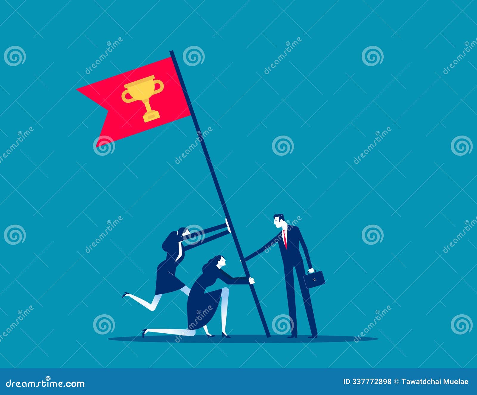 Assistance. Flag As a Symbol of Success and Heights, Goal Achievement ... Assistance. Flag As a Symbol of Success and Heights, Goal Achievement ...