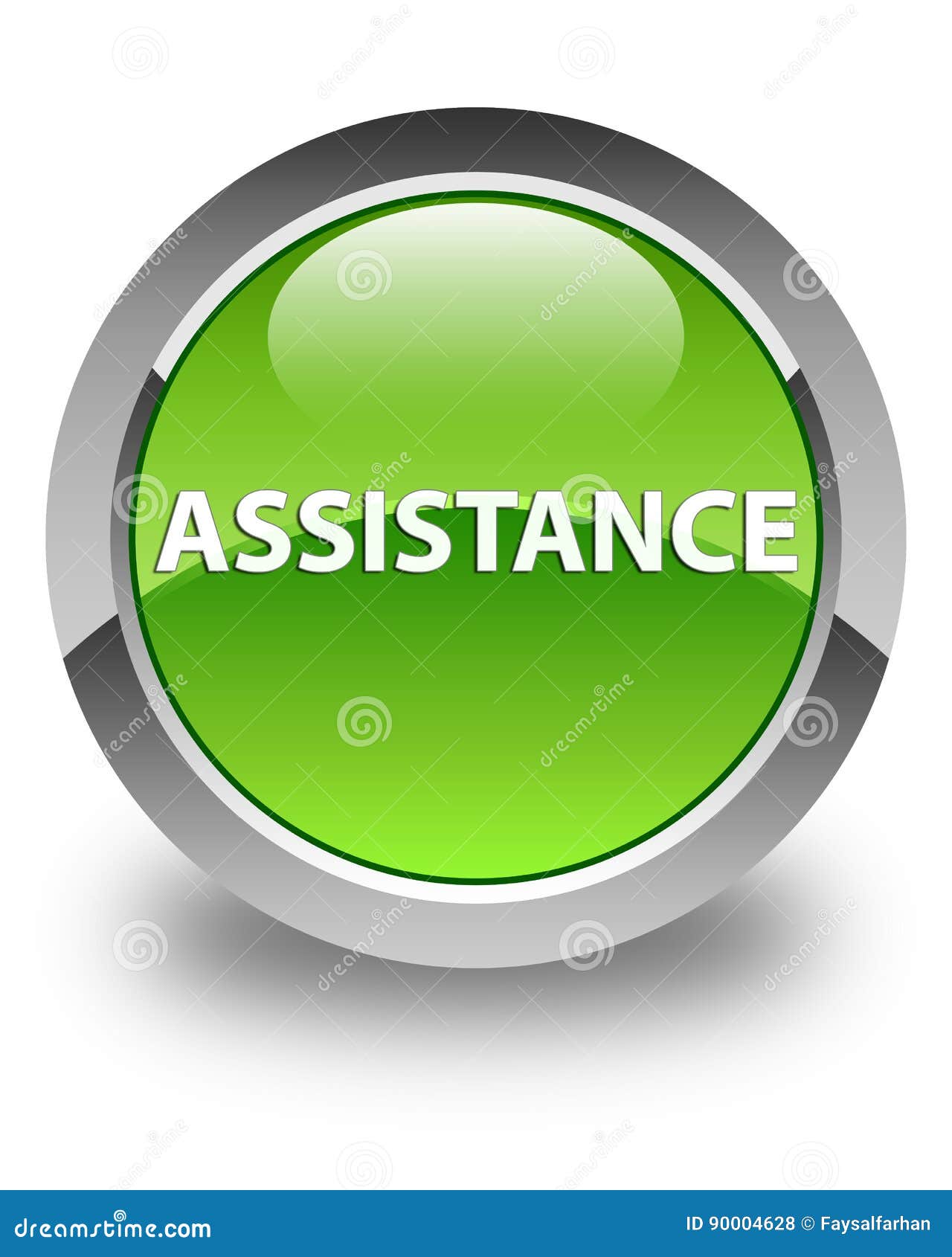 Assistance Glossy Green Round Button Stock Illustration - Illustration ...