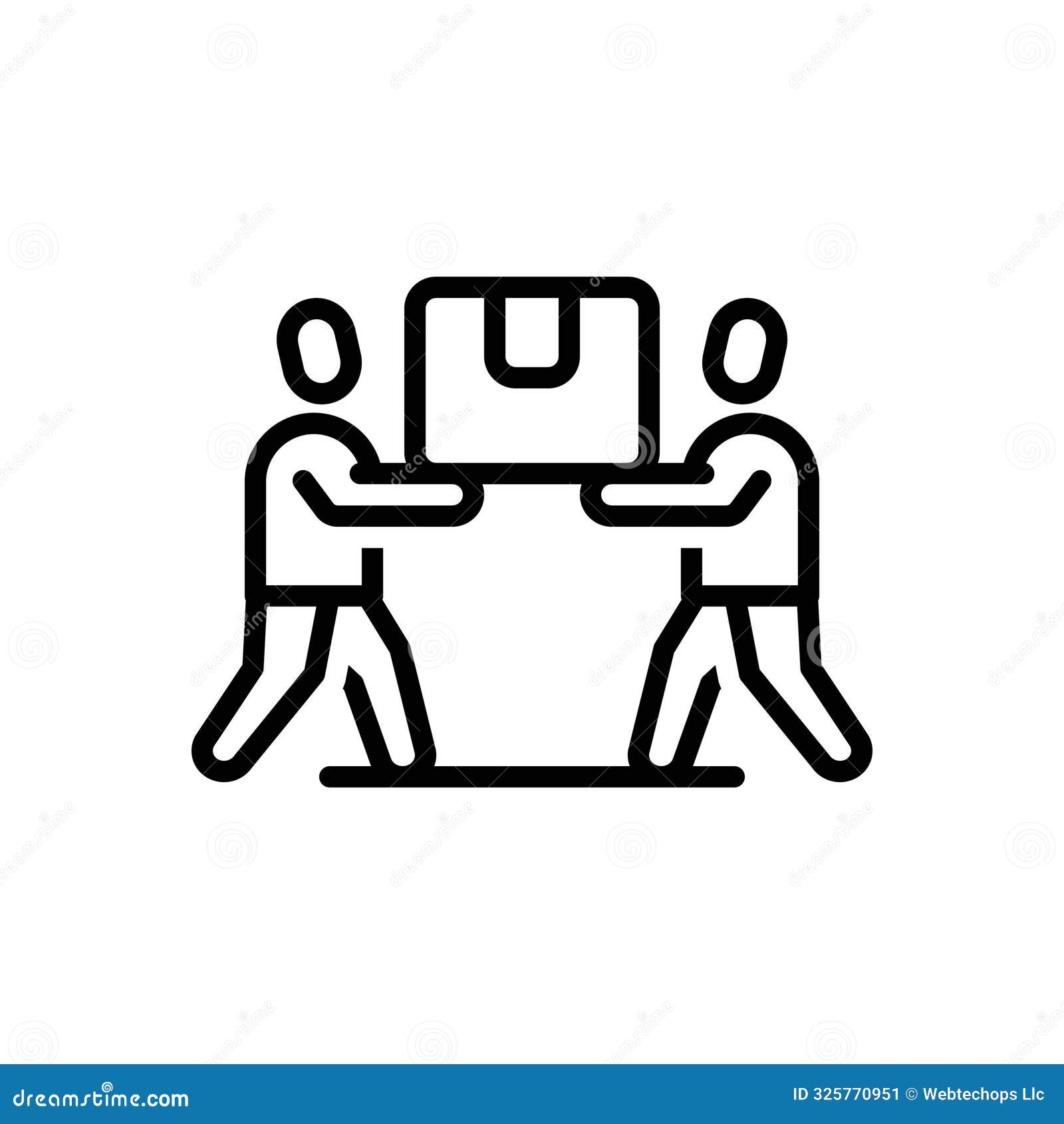 Black Line Icon for Assistance, Help and Parcel Stock Illustration ...