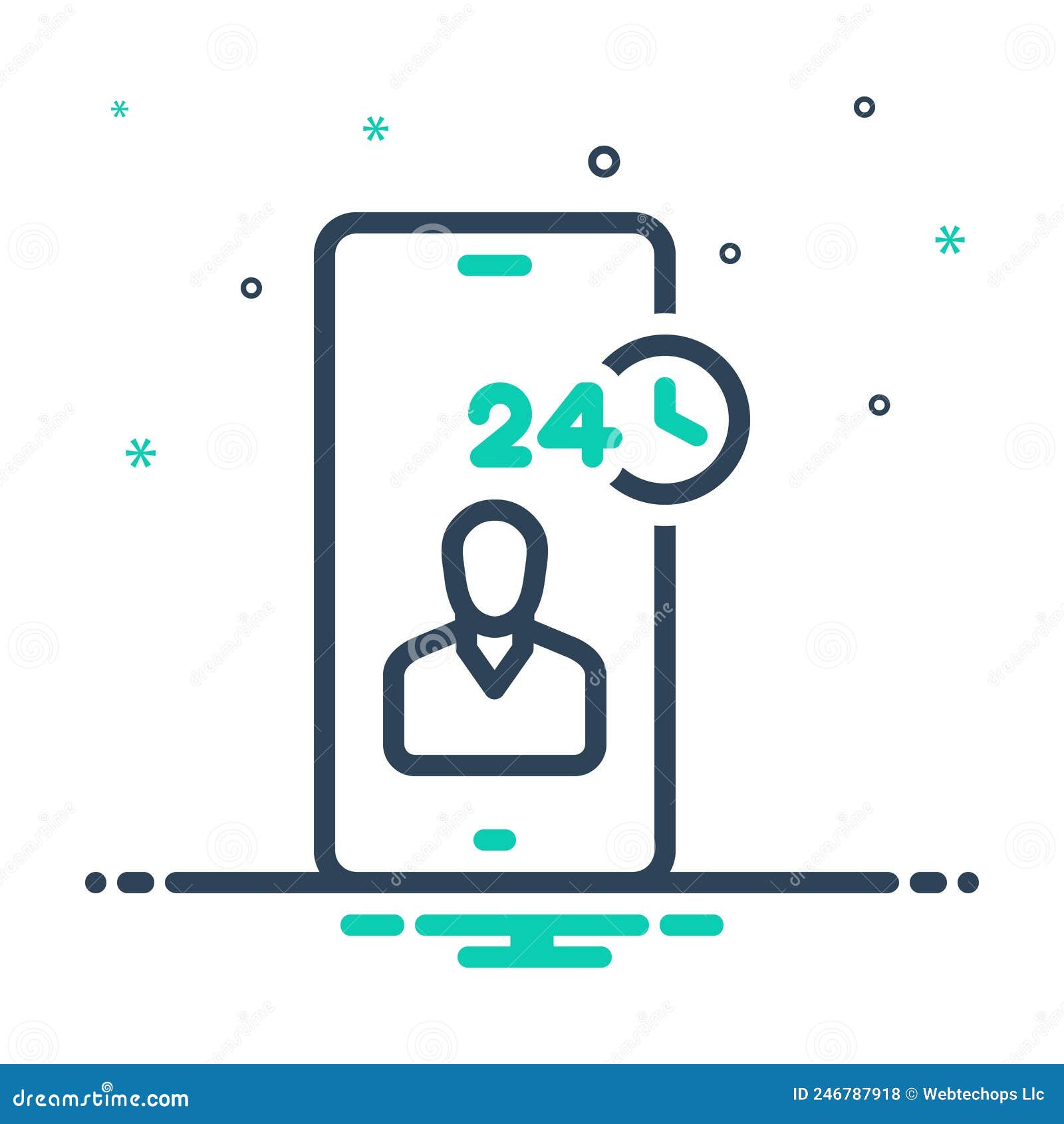 Mix Icon for Assistance, Helper and Phone Stock Illustration ...