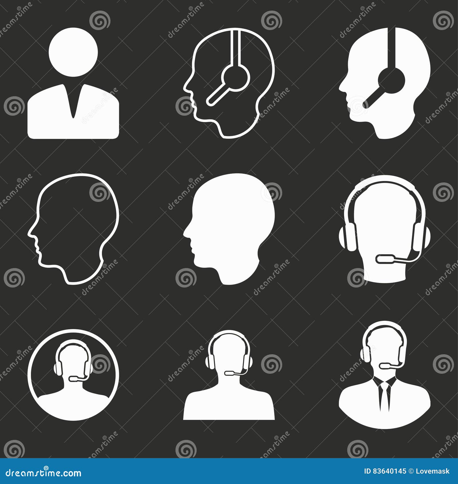 Assistance icon set. stock vector. Illustration of business - 83640145