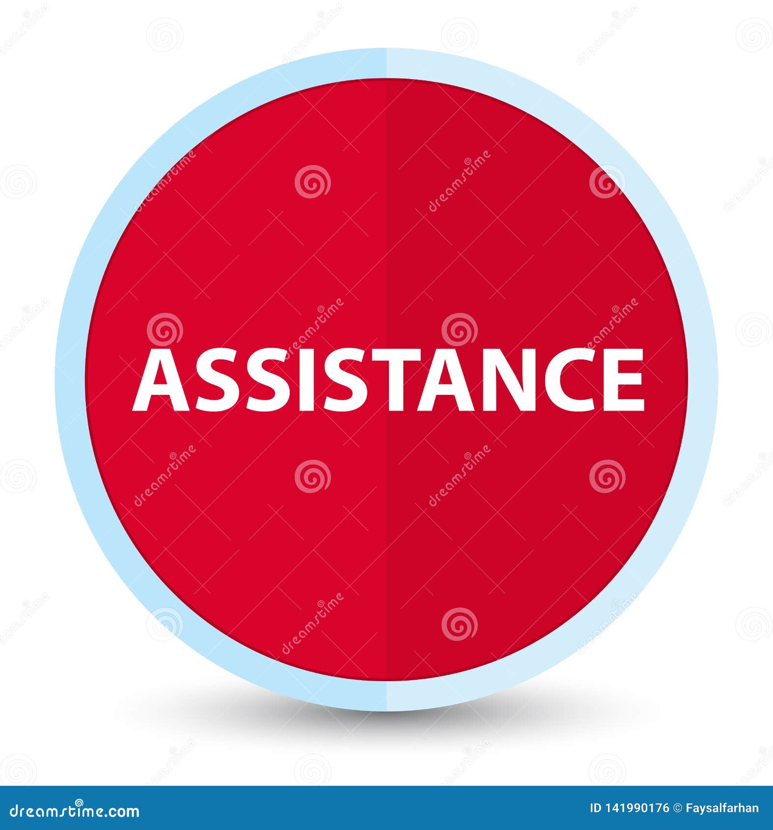 Assistance Flat Prime Red Round Button Stock Vector - Illustration of ...