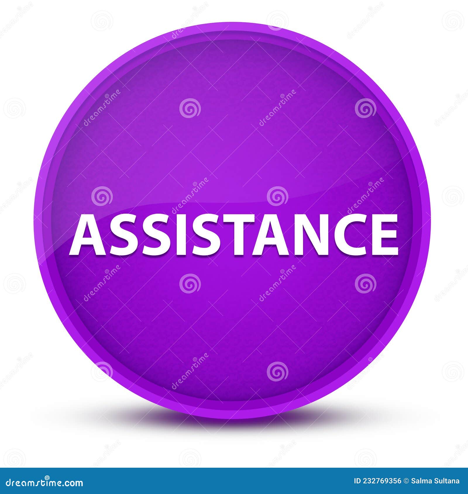 Assistance Luxurious Glossy Purple Round Button Abstract Stock ...