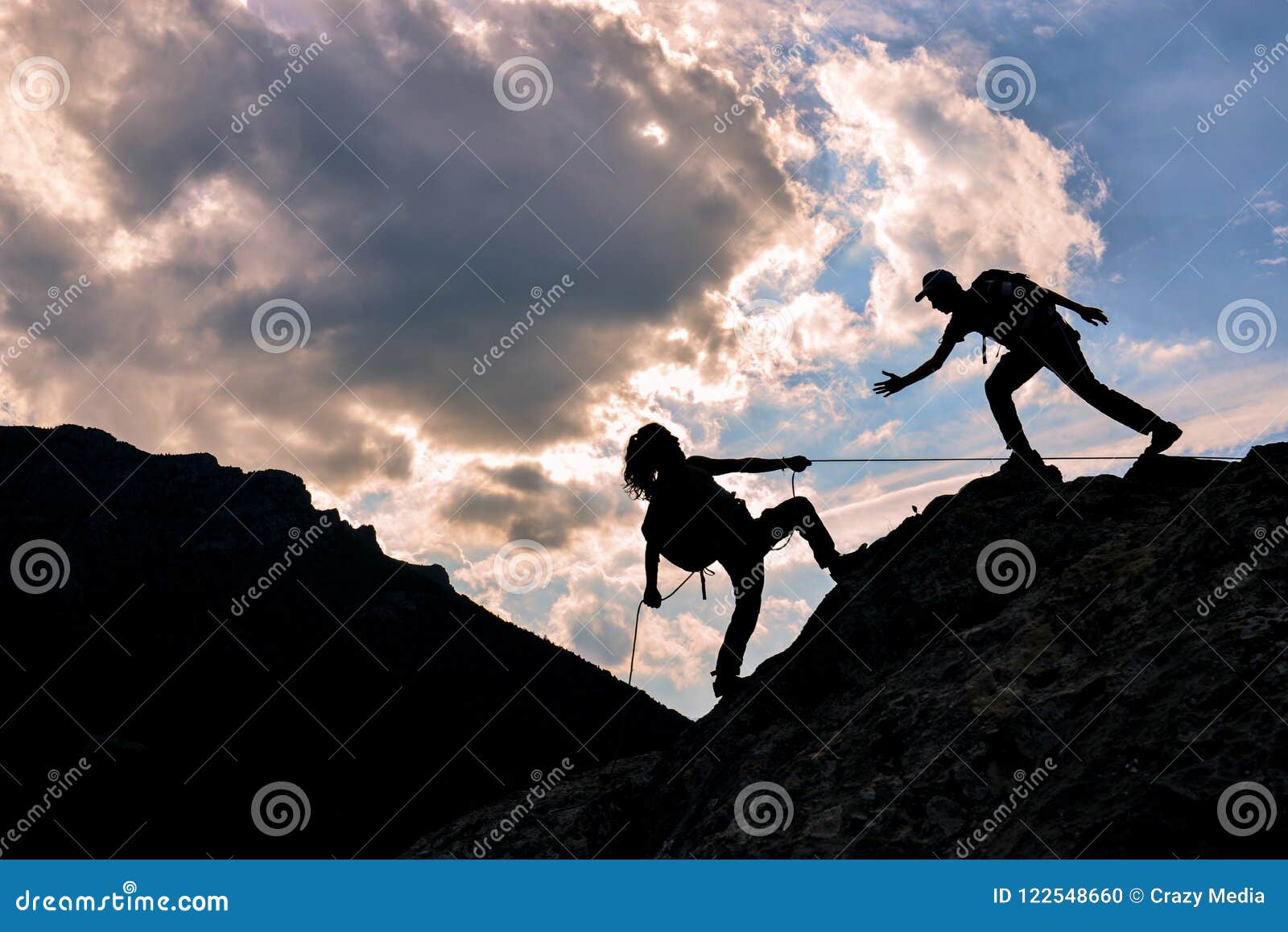 Assistance in Mountain Climbing, Support and Combat Concept Stock Photo ...