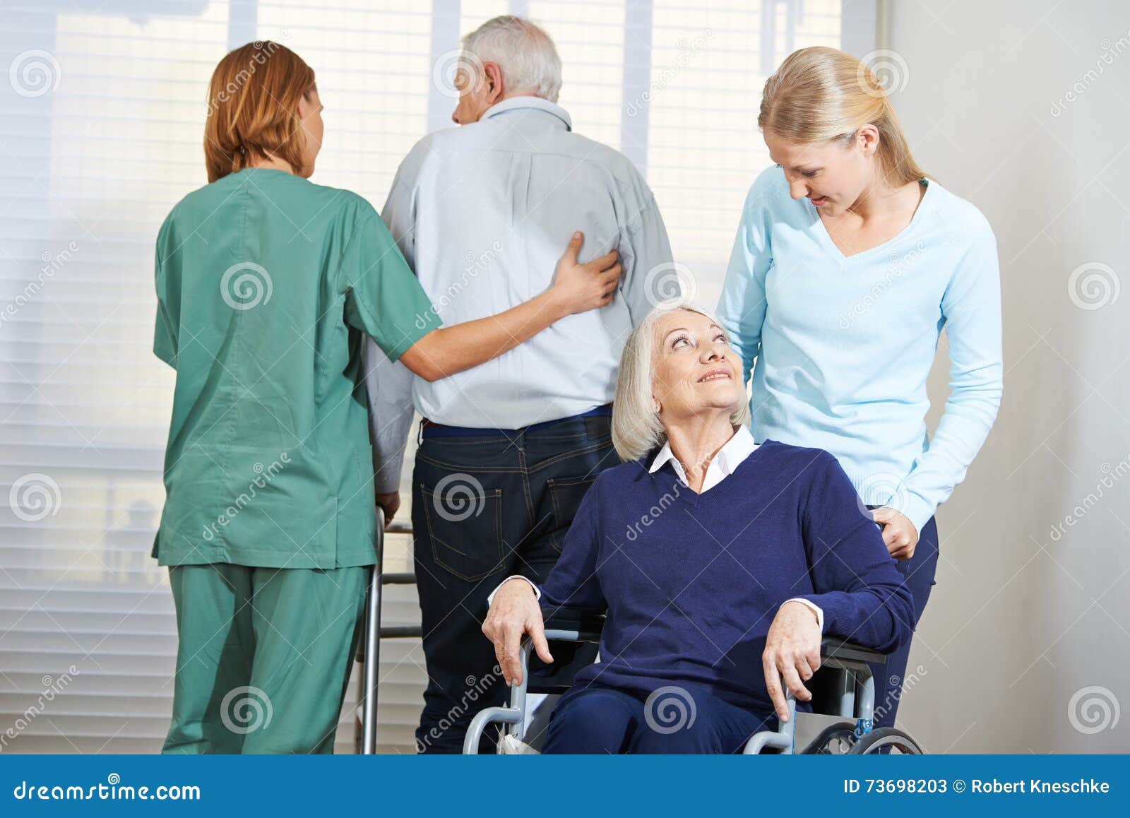 Assistance Of Senior People In Nursing Home Stock Image Image Of