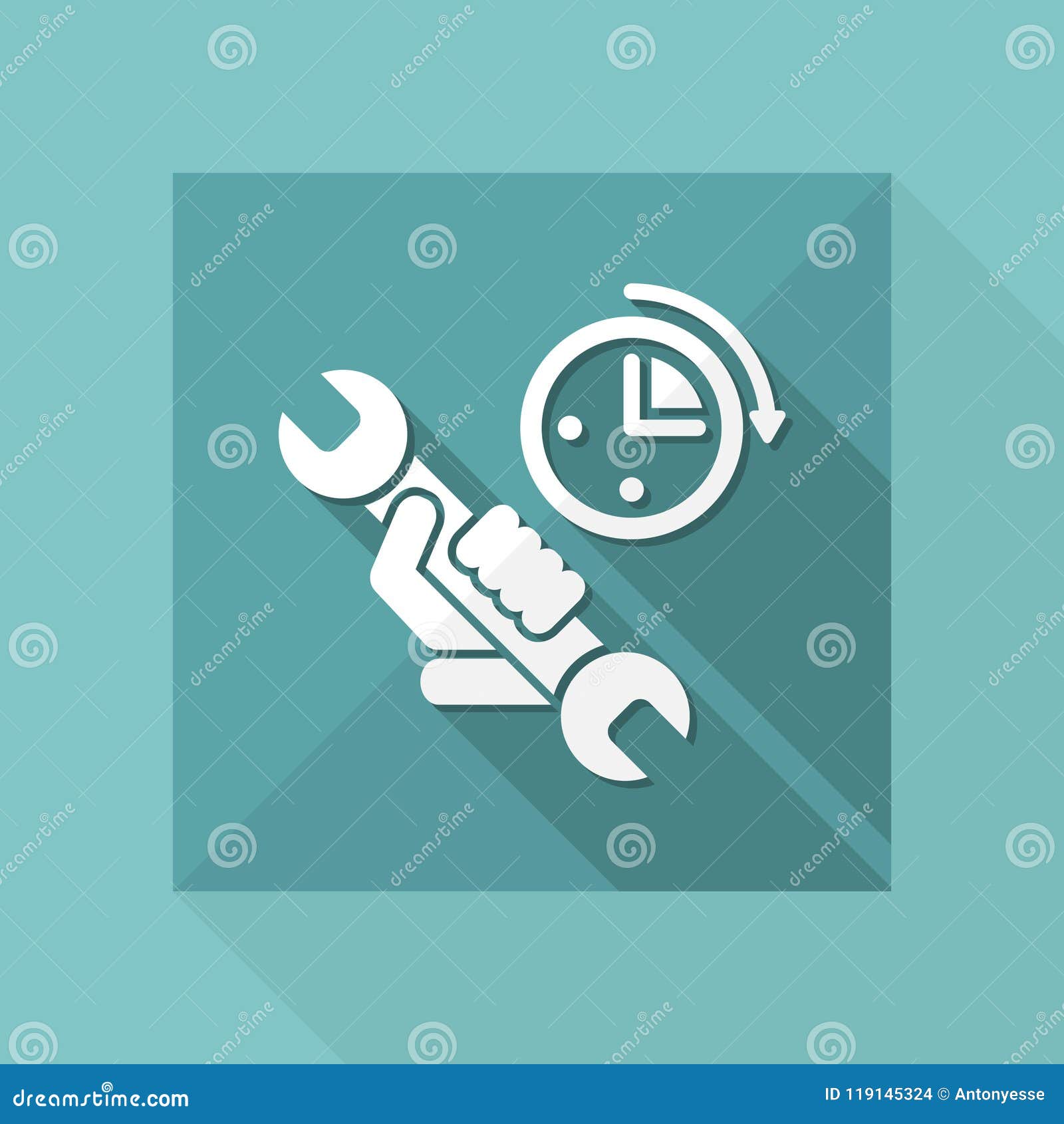 Assistance time icon stock vector. Illustration of fast - 119145324