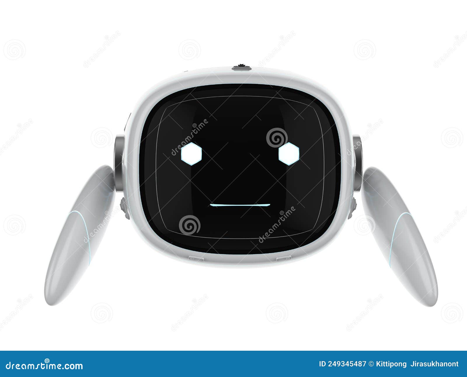 Assistant Artificial Intelligence Robot No Leg Isolated on White Stock ...