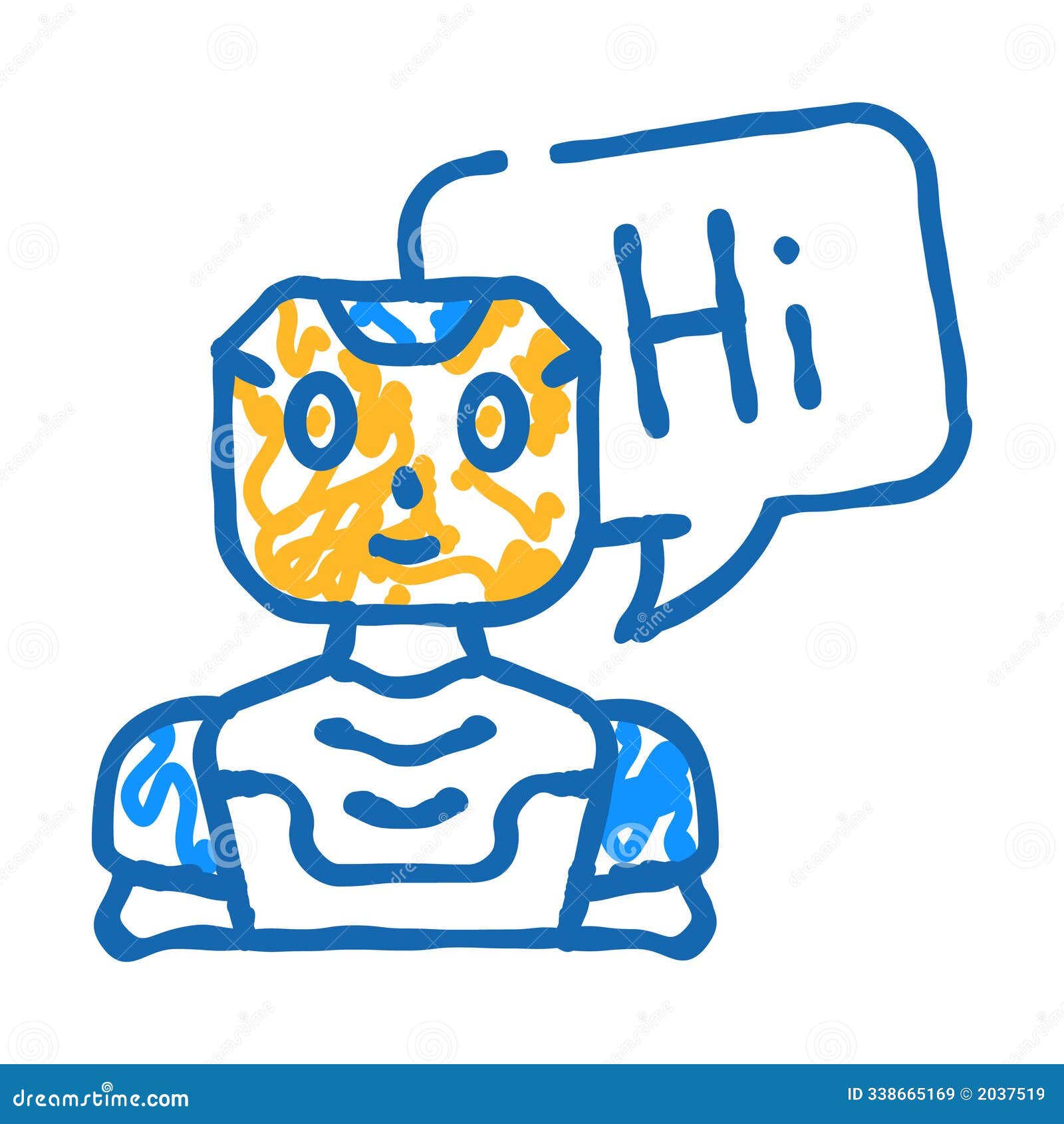 Assistant Chat Bot Icon Doodle Illustration Stock Vector - Illustration ...