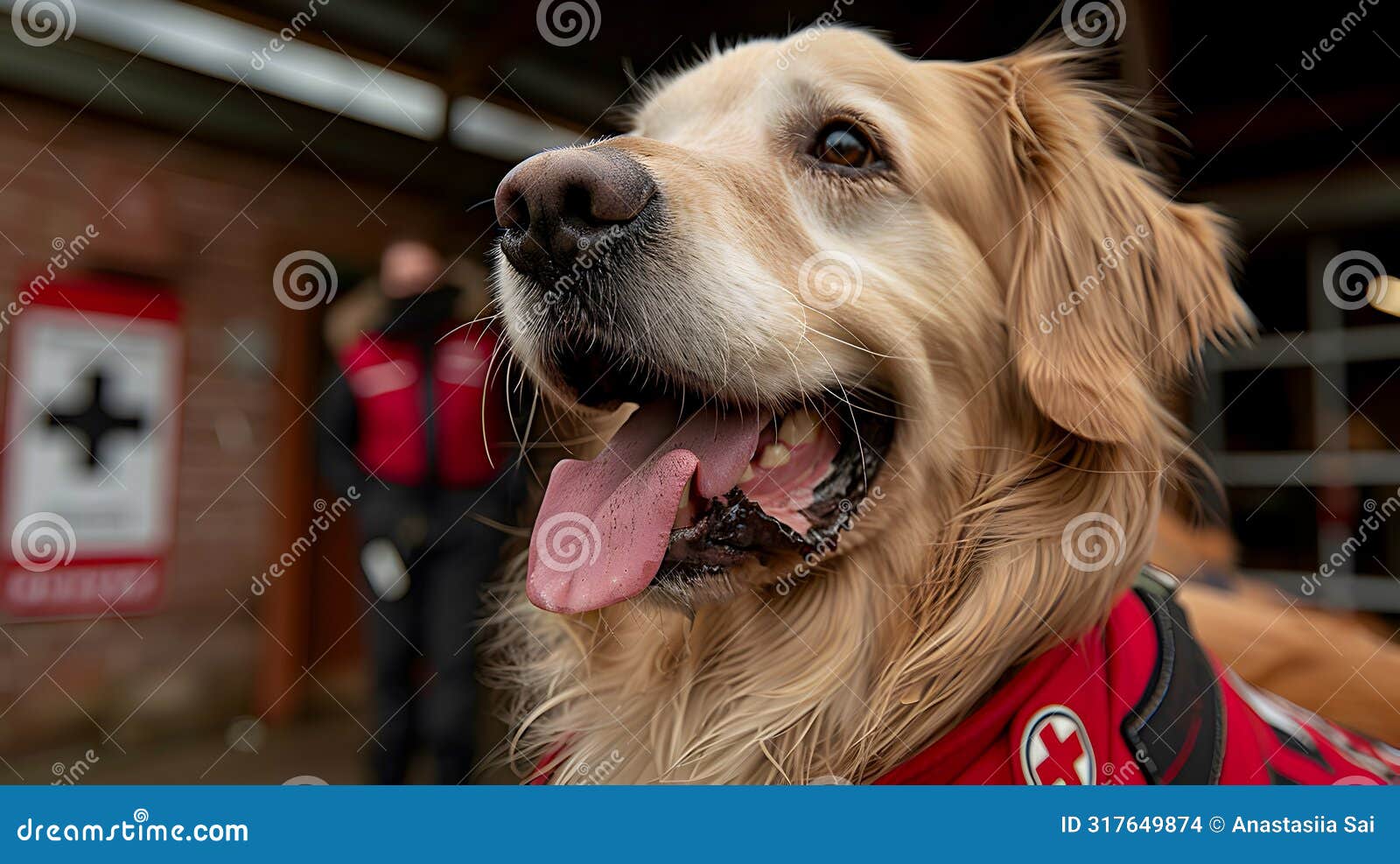 An Assistant Dog for the Disabled Stock Photo - Image of electric ...