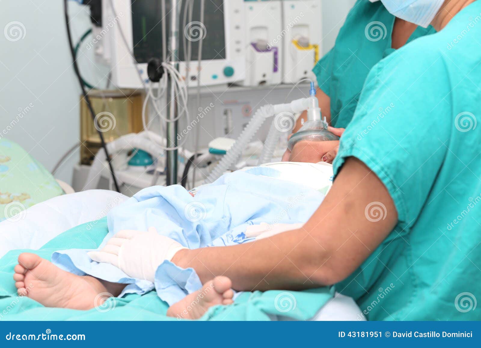 Assistant Preparing a Child for a Surgery Stock Image - Image of ...