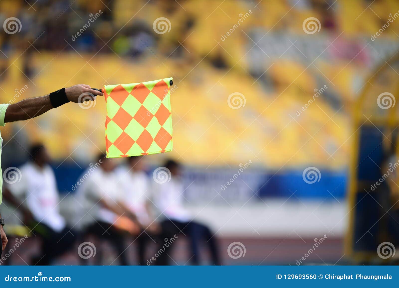 Assistant Referee Hold Flag,offside Signal Stock Photo - Image of ...