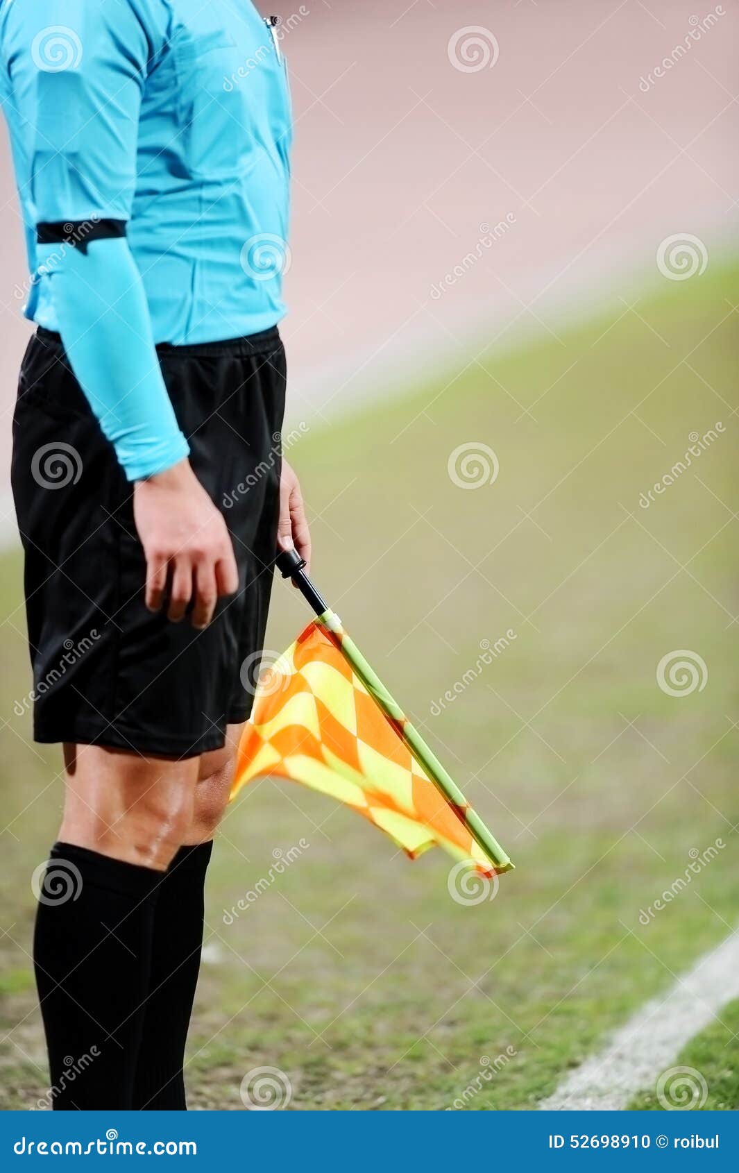 Assistant Referee Signaling with the Flag Stock Photo - Image of sports ...