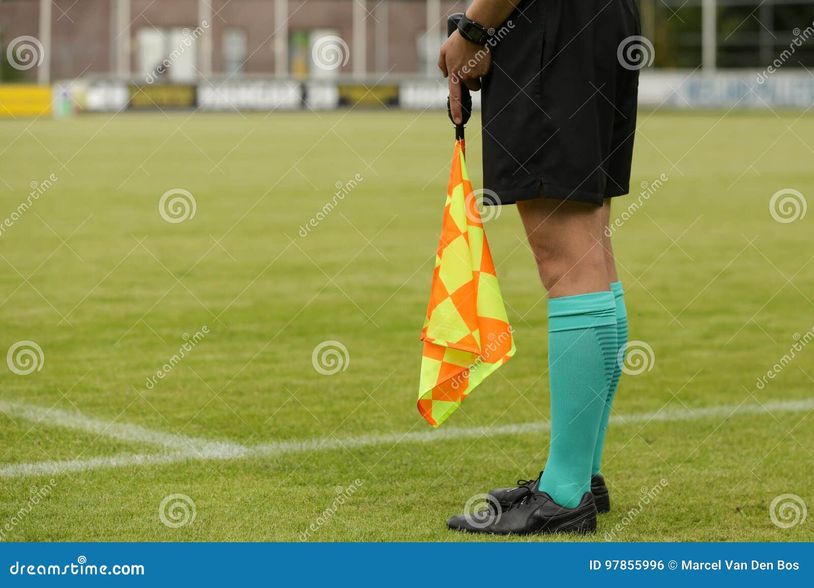 Assistant Referee at a Soccer Match Stock Photo - Image of player ...