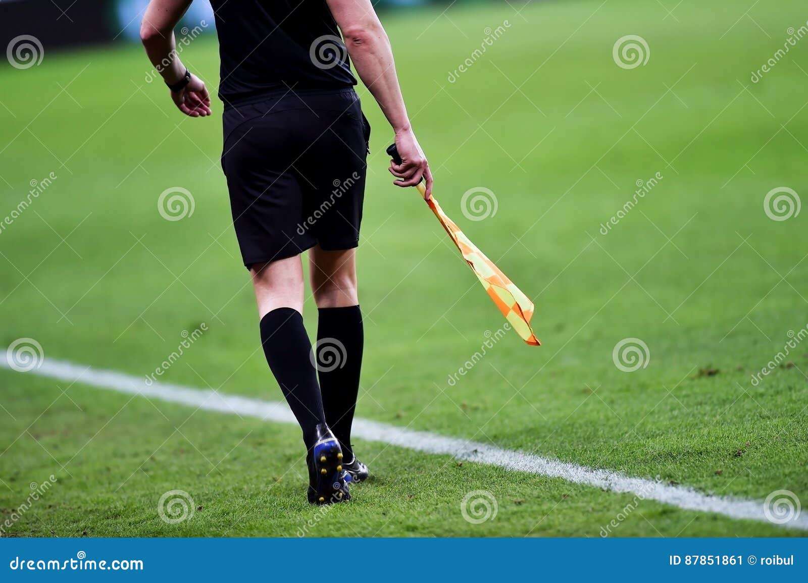 Assistant Referee during Soccer Match Stock Image - Image of people ...