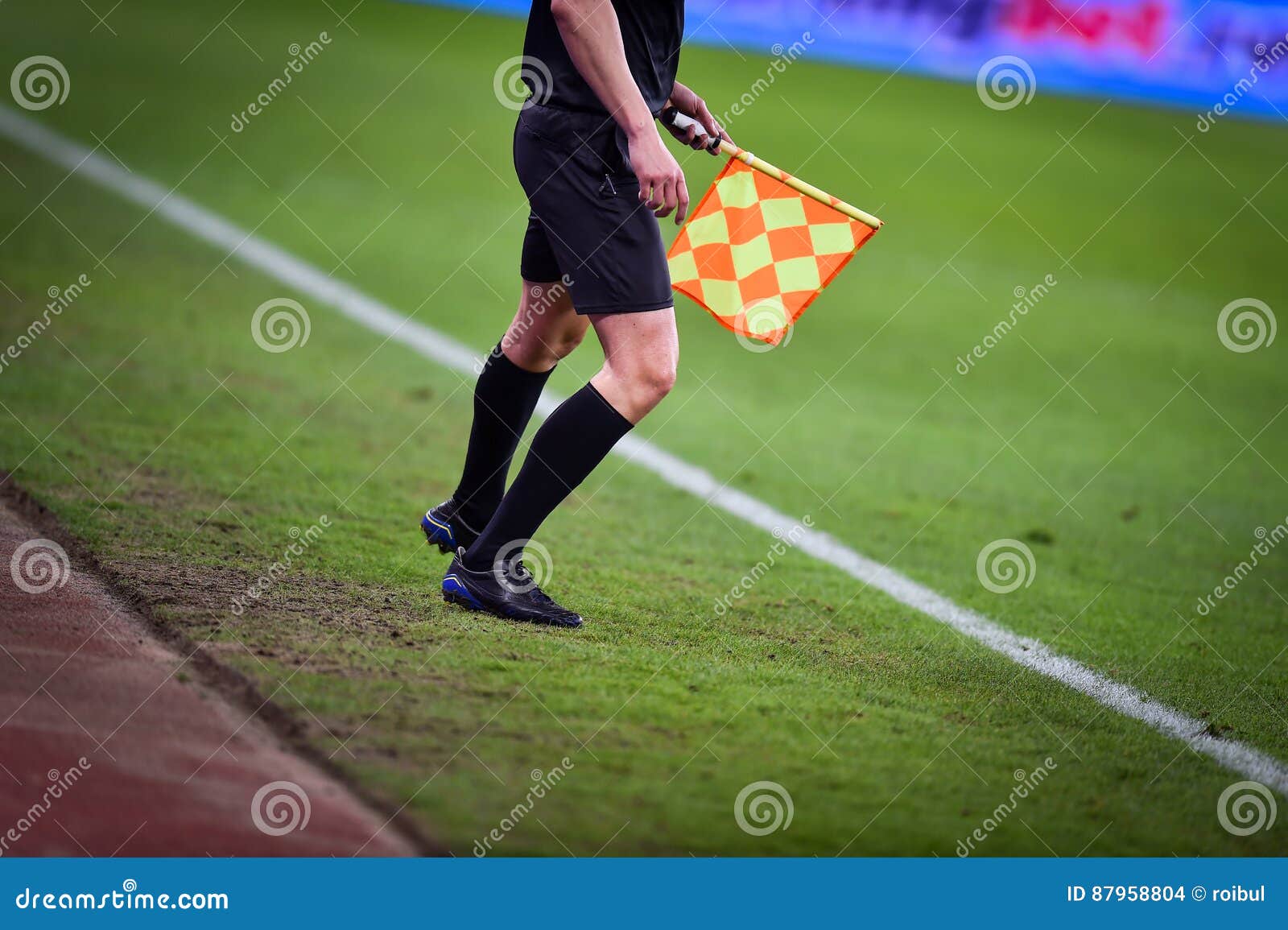 Assistant Referee during Soccer Match Stock Photo - Image of football ...