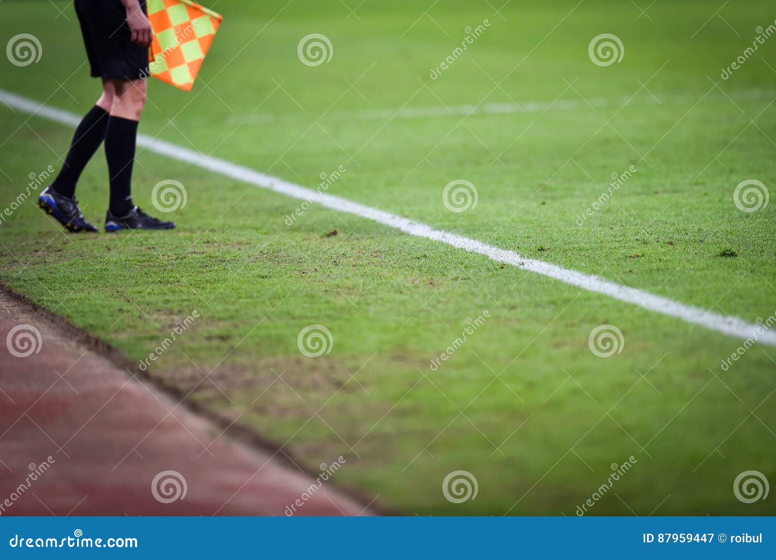 Assistant Referee during Soccer Match Stock Image - Image of turf ...