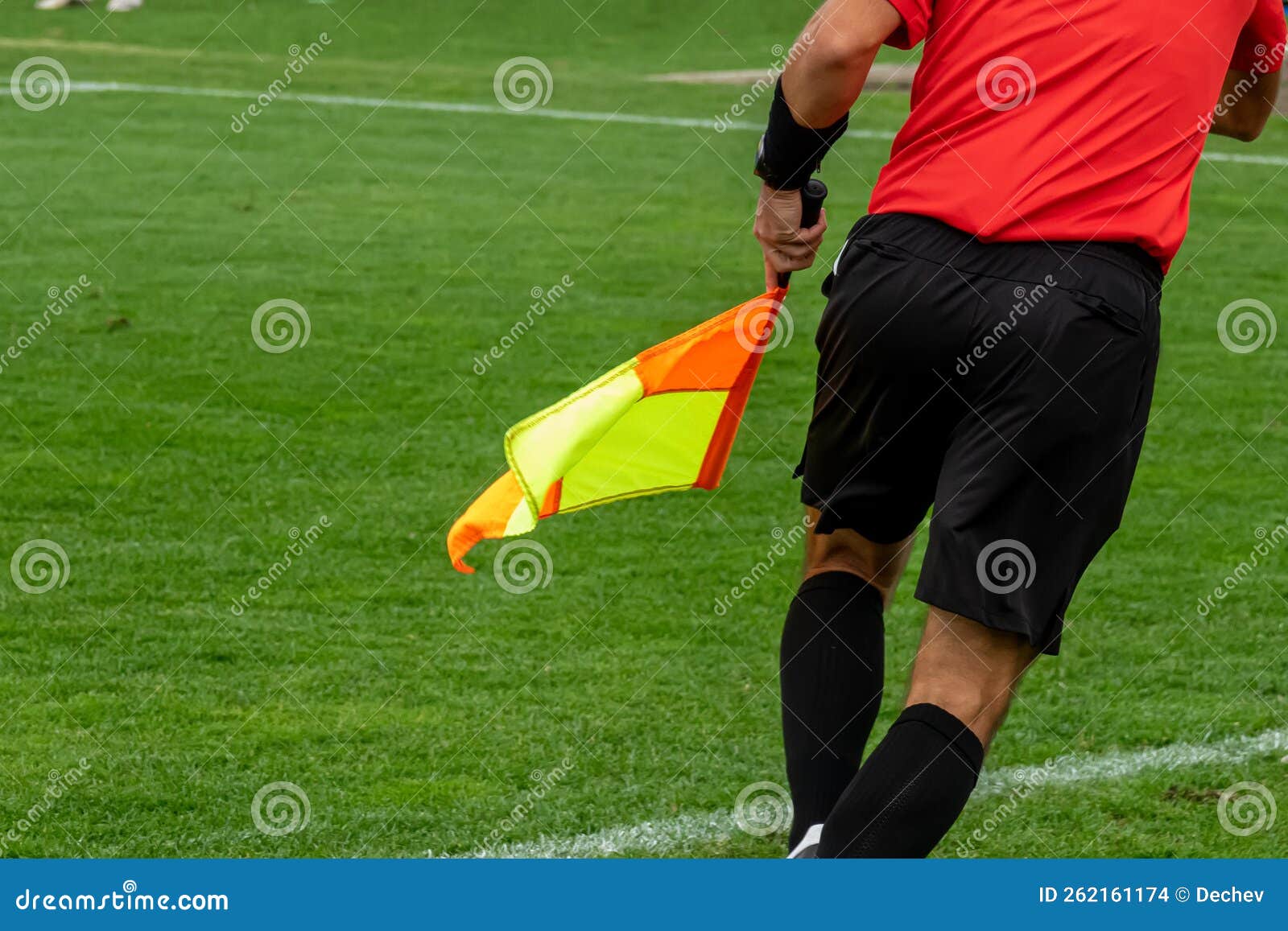 Assistant Referees in Action during a Soccer Match Stock Photo - Image ...