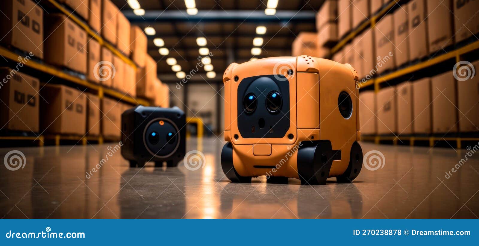 Assistant Robots for Warehouses and Logistics.Generative AI Stock ...