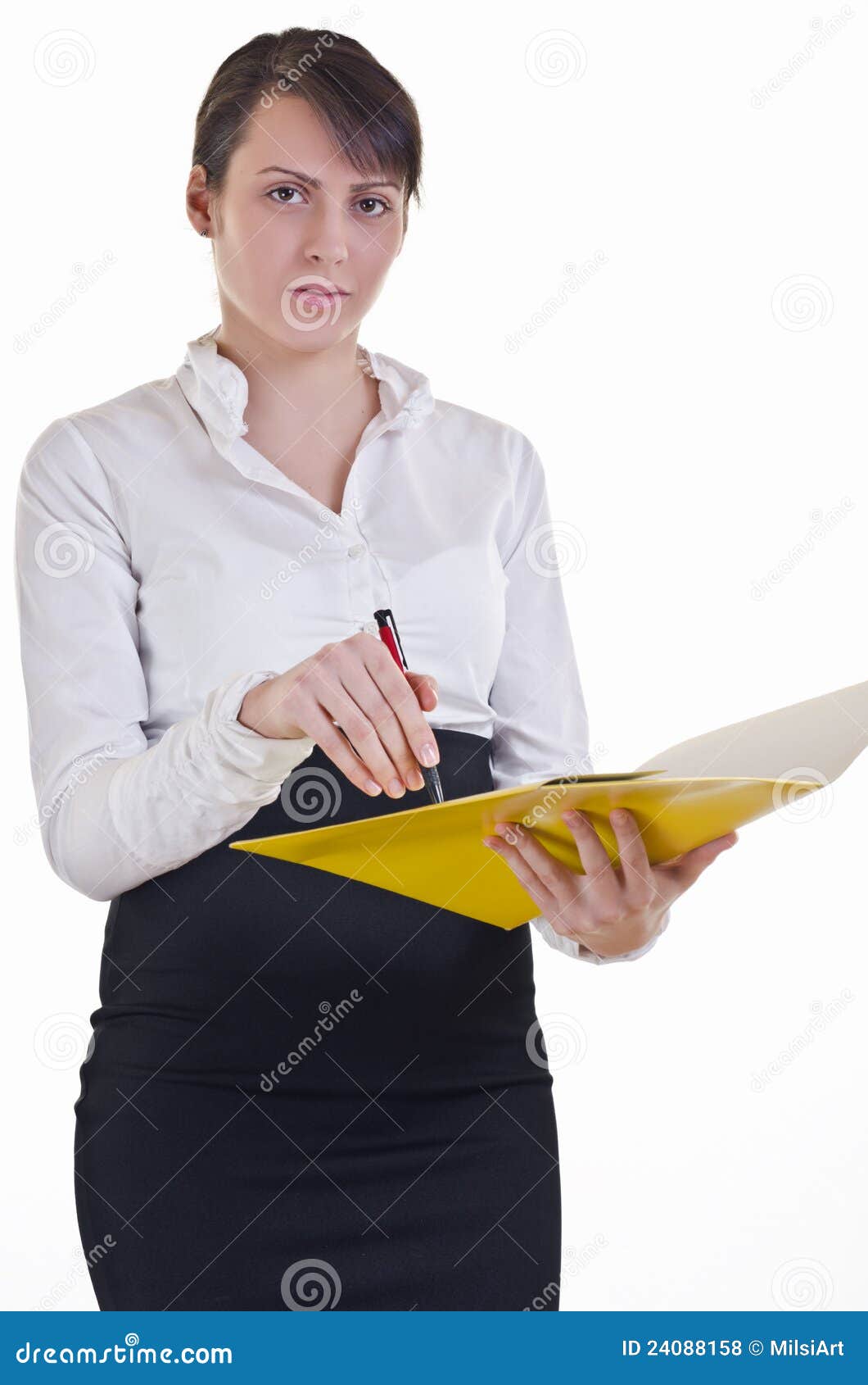 Assistant Showing a folder stock photo. Image of adult - 24088158