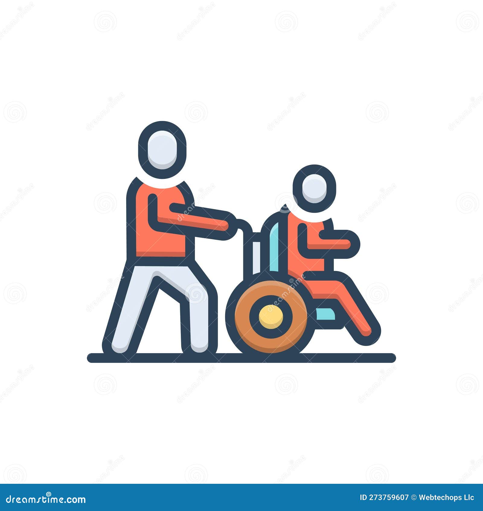 Color Illustration Icon for Assisted, Help and Take Care Stock ...