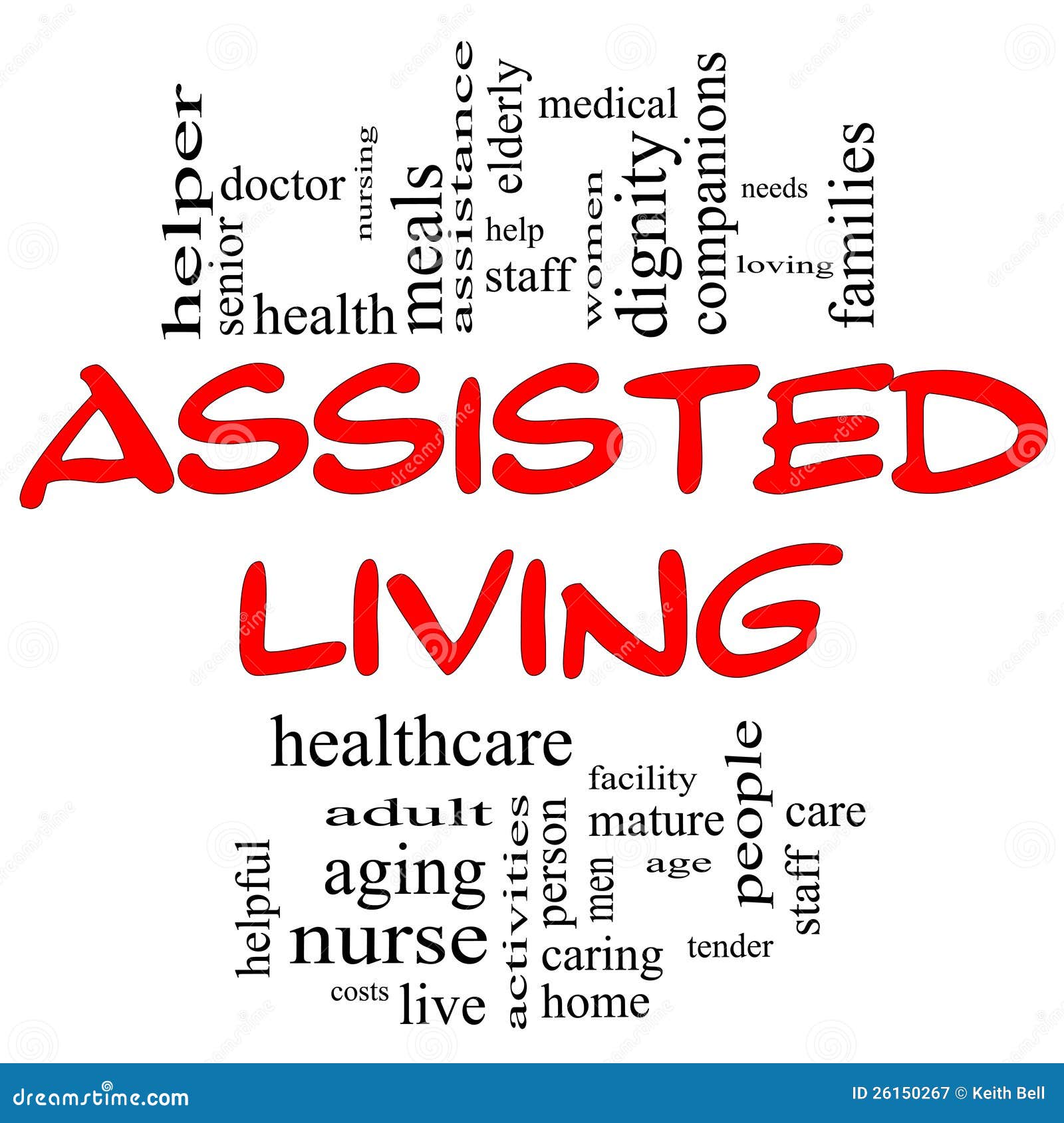 Assisted Living Concept in Red and Black Stock Illustration ...