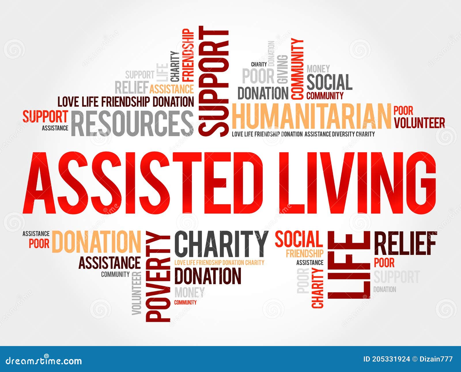 Assisted Living word cloud stock illustration. Illustration of aging ...