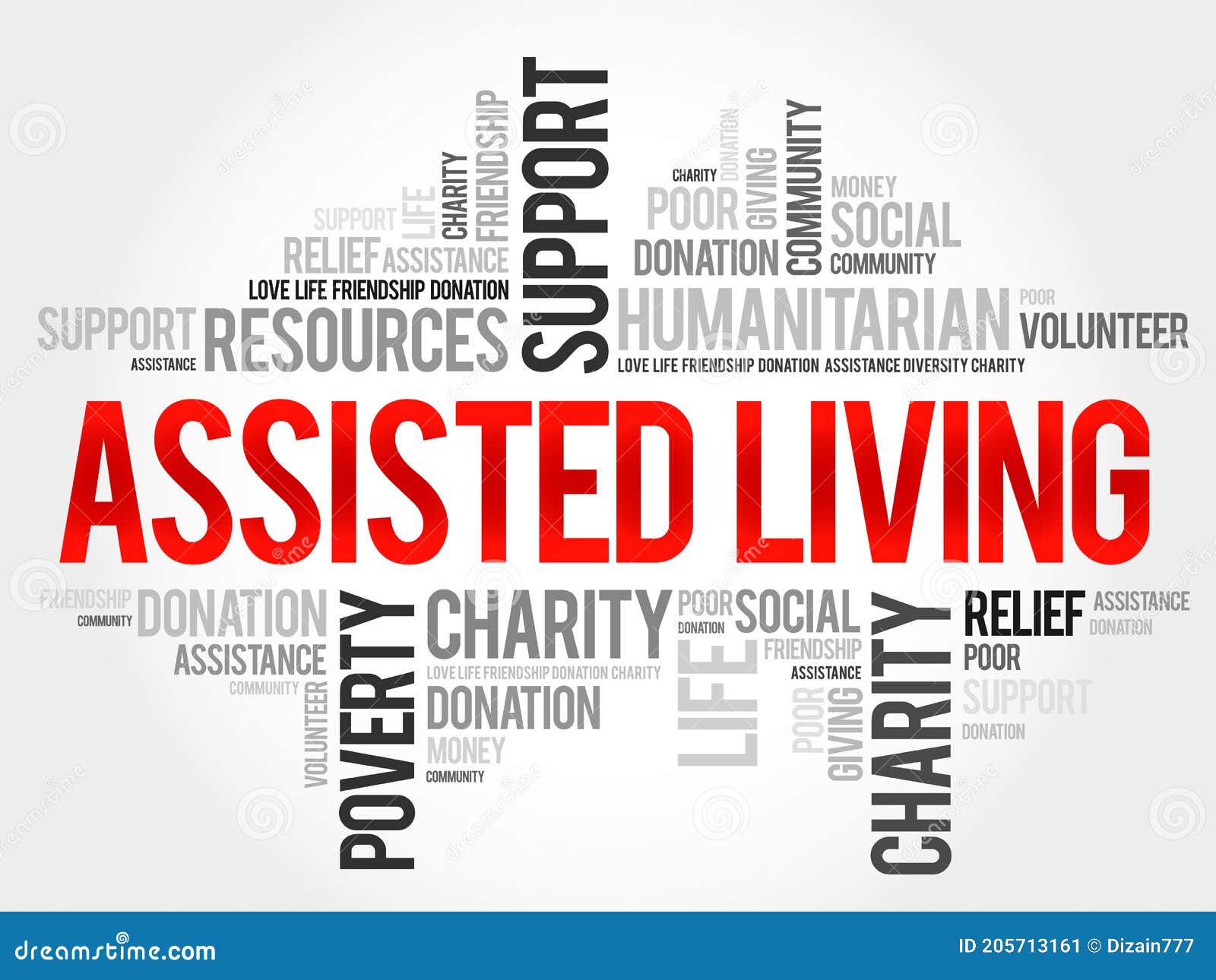 Assisted Living word cloud stock illustration. Illustration of ...