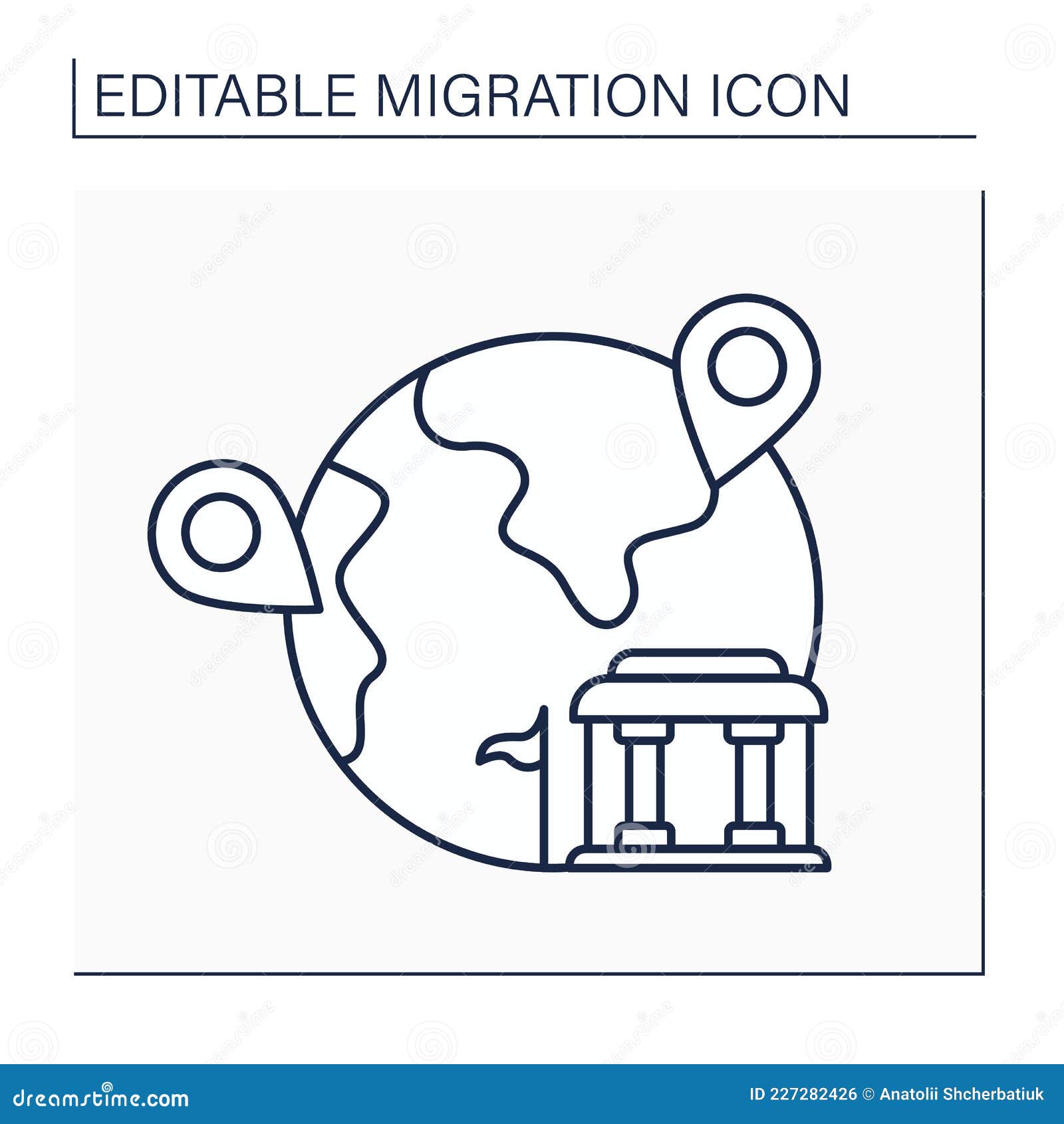Assisted Migration Line Icon Stock Vector - Illustration of migrating ...
