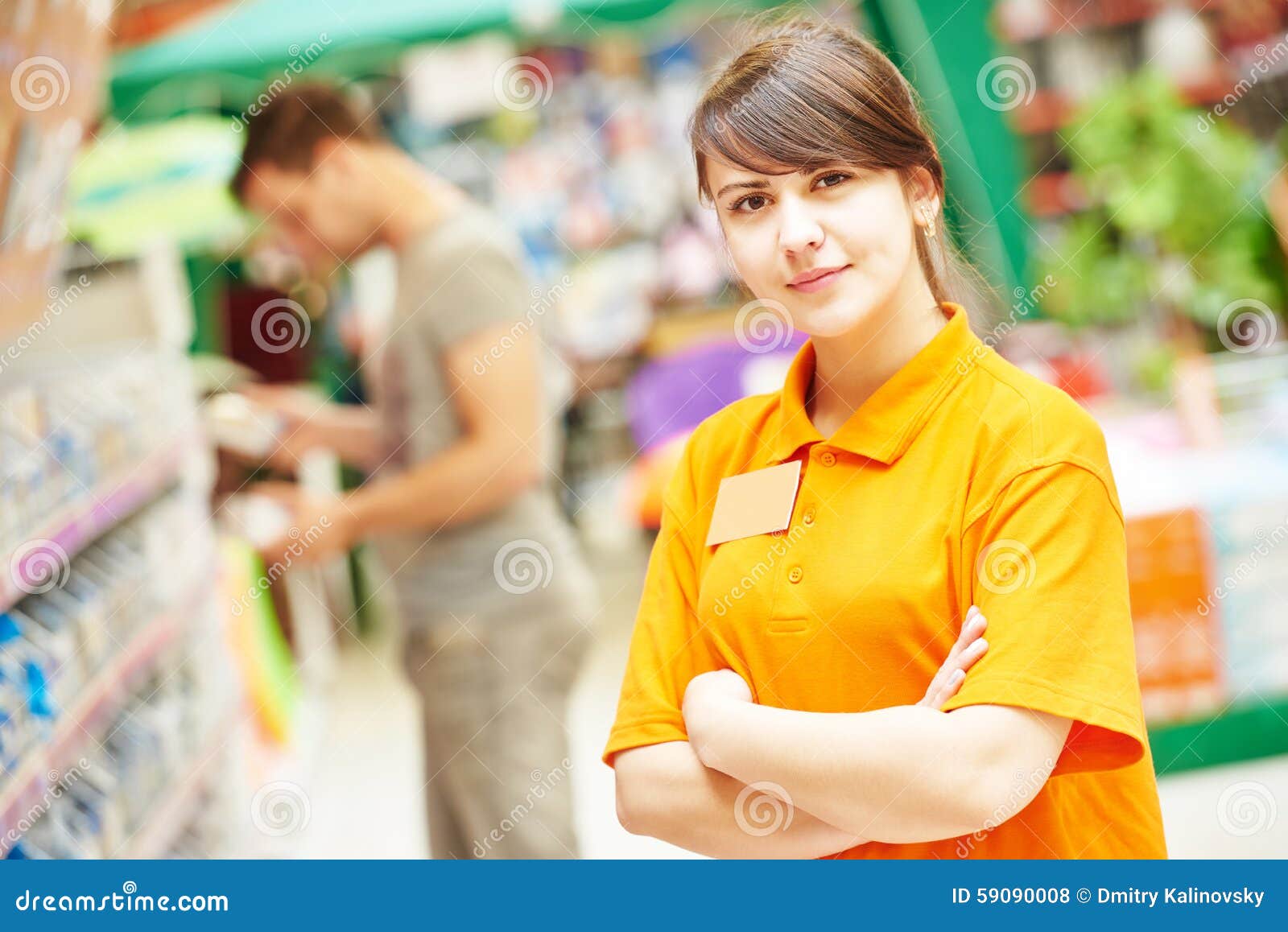 Assistente Del Venditore in Negozio Fotografia Stock - Immagine di ...