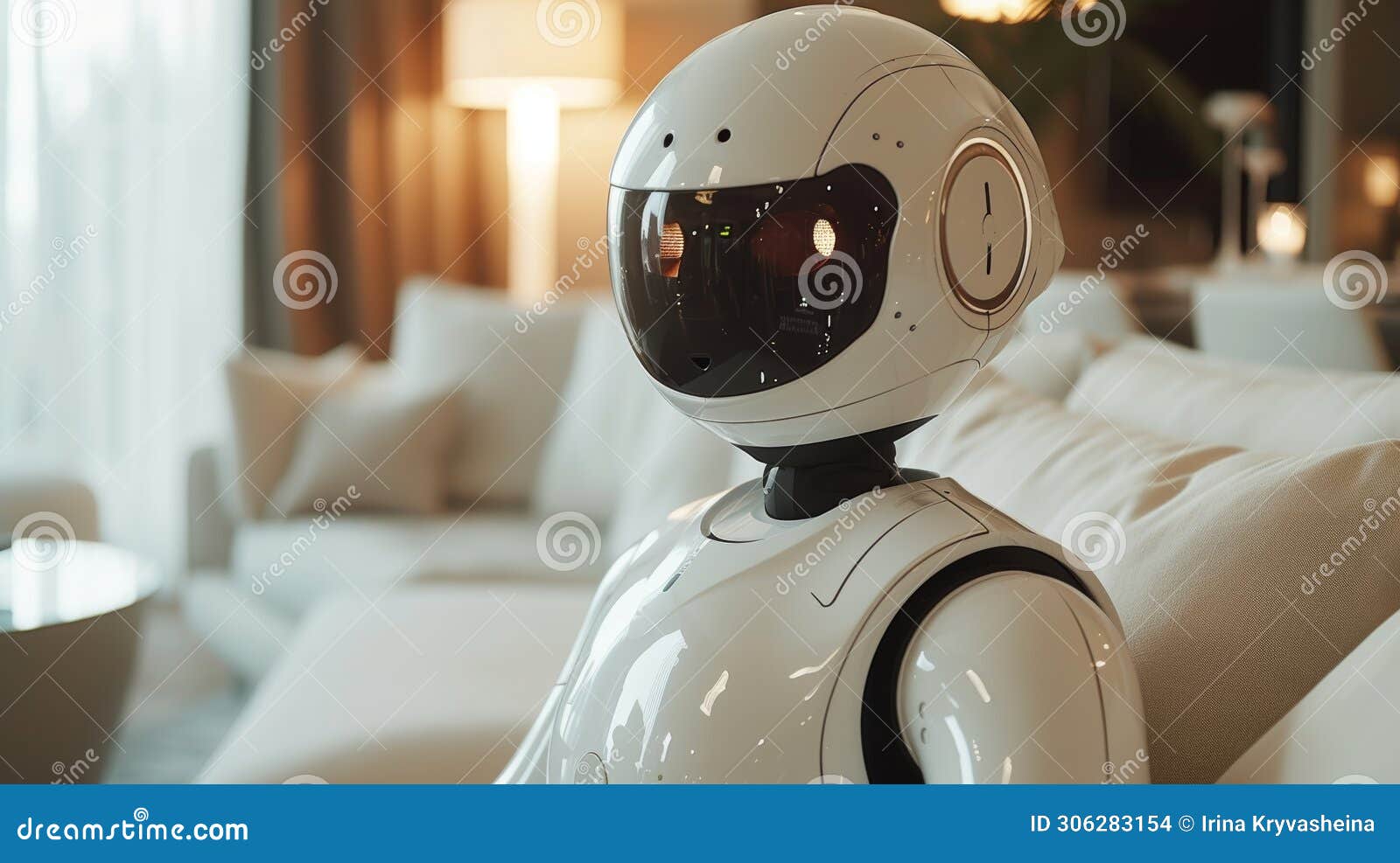Assisting Humanoid Robot stock photo. Image of intelligent - 306283154