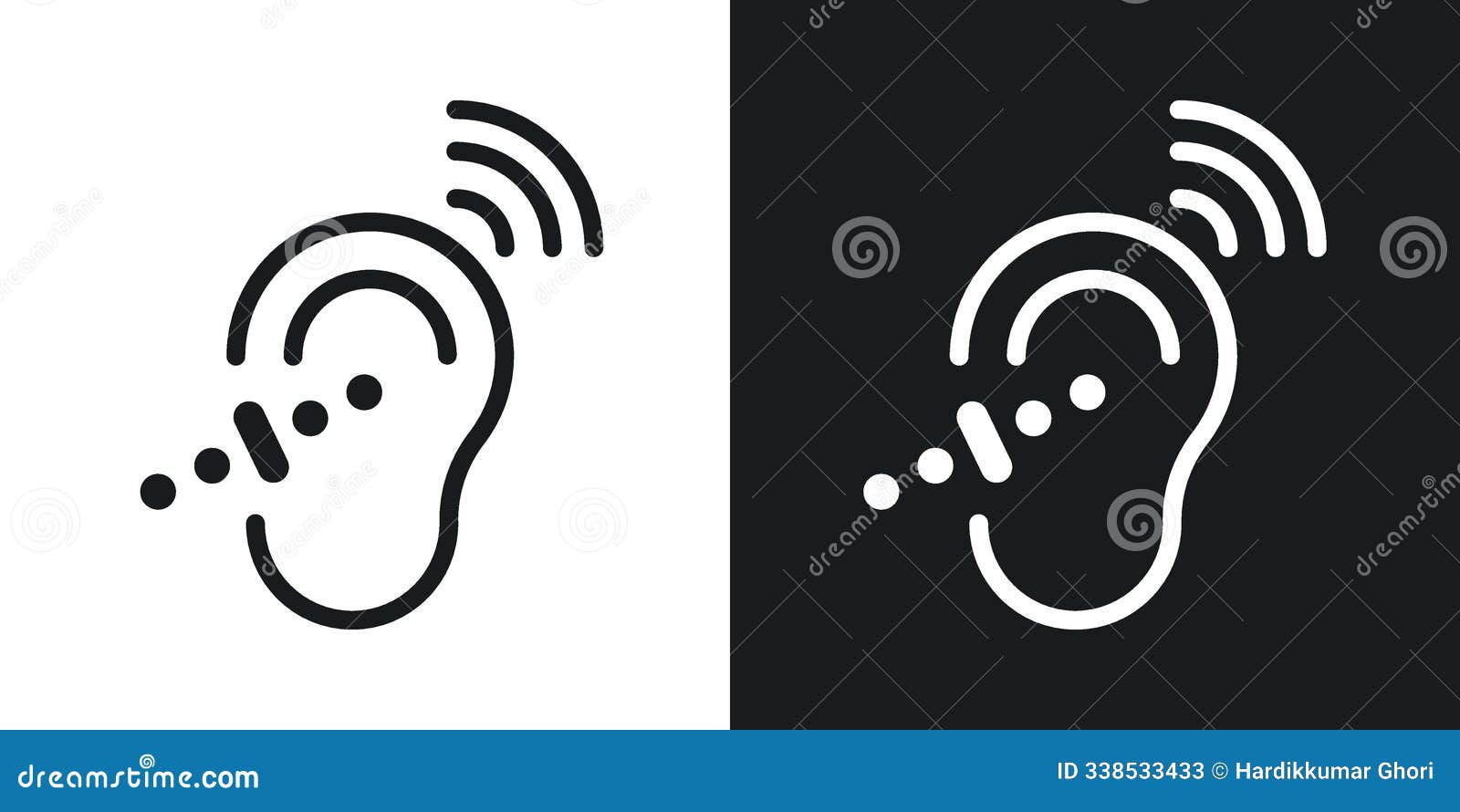 Assistive Listening Systems Icon Linear Logo Mark In Black And White ...
