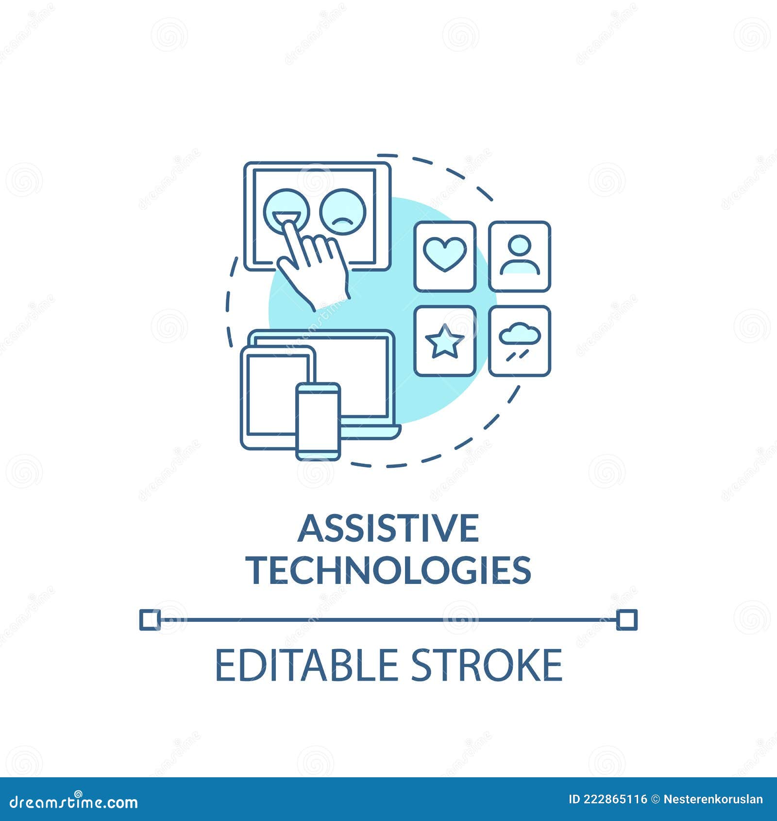 Assistive Technologies Concept Icon Stock Vector - Illustration of icon ...